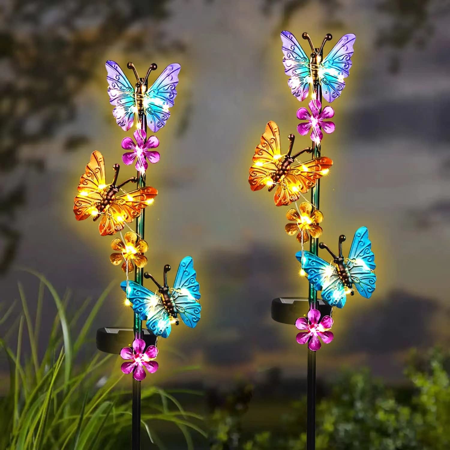 Oyezvary Solar Butterfly Lights Outdoor Waterproof Garden Stake Lights ...