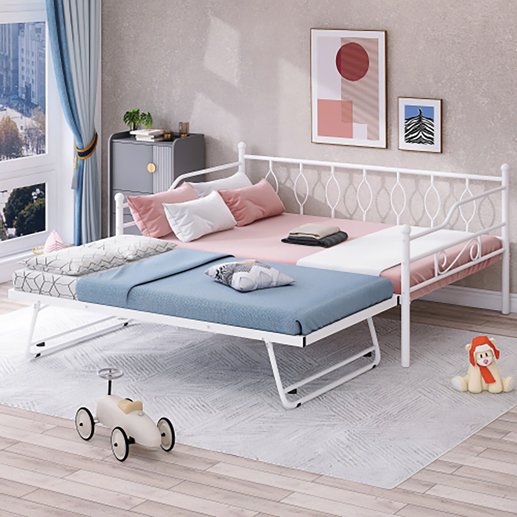 Full Size Metal Daybed White Bedroom Furniture at Lowes.com