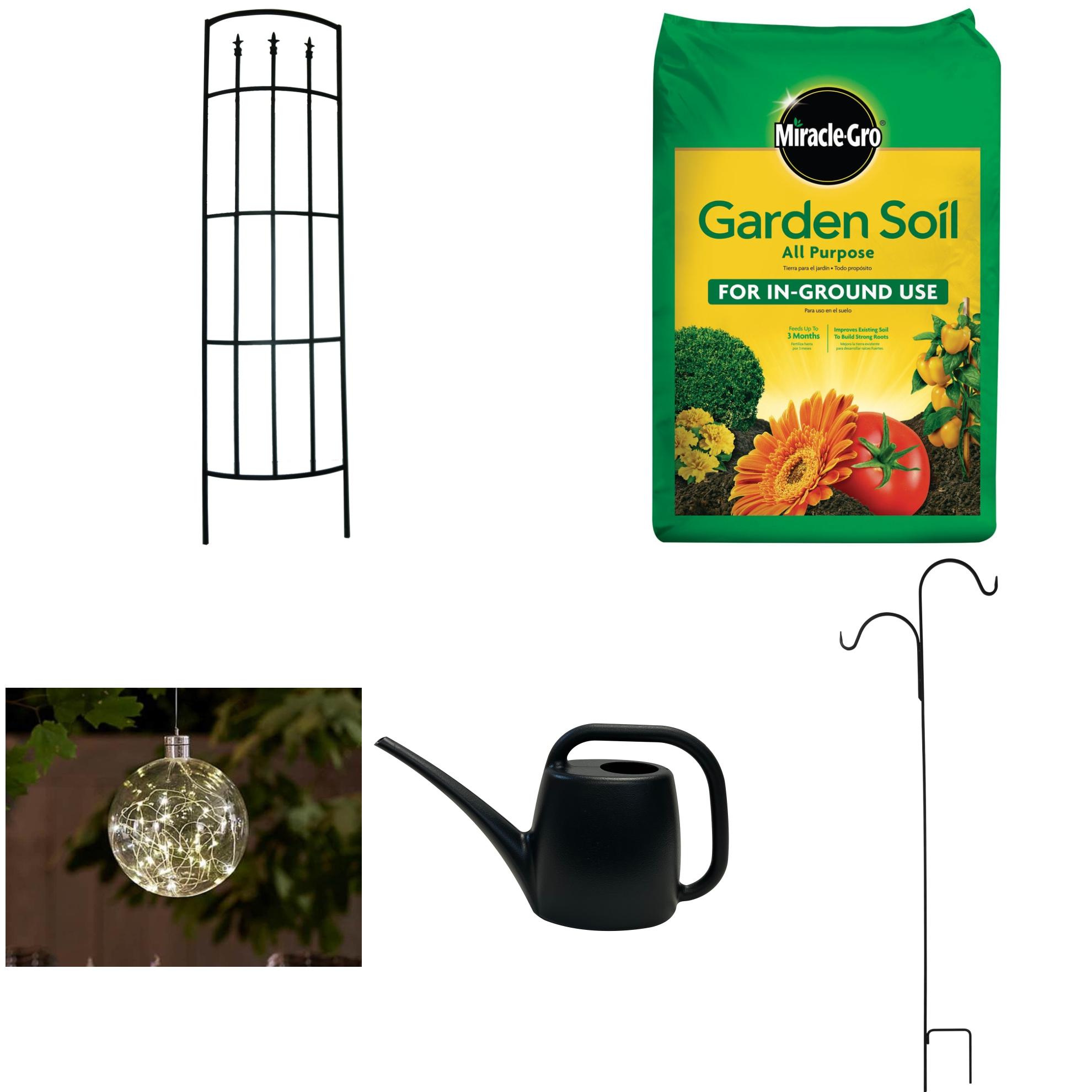 Shop 21.8-In W x 80-In H Black Steel Trellis,All-purpose Garden Soil ...