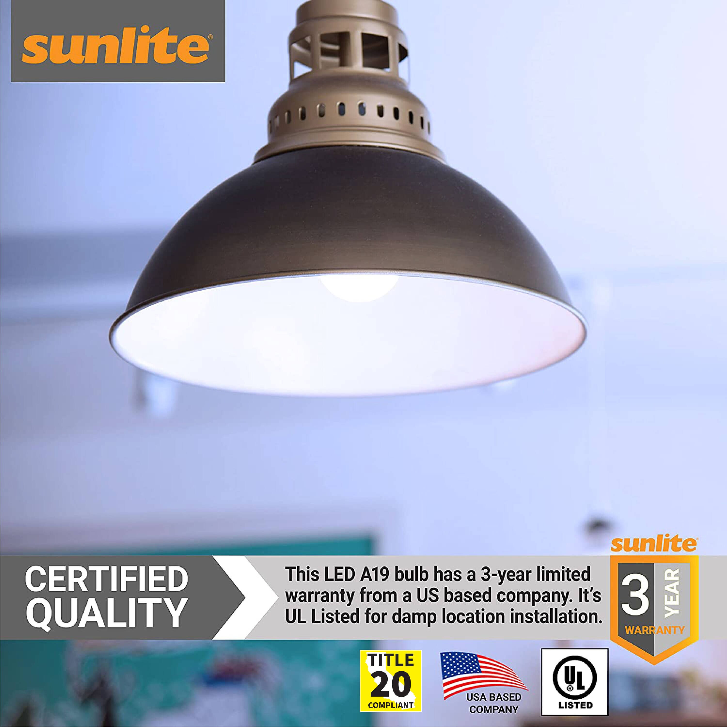 Sunlite 60-Watt EQ A19 Bright White Gu24 Pin Base Dimmable LED General ...