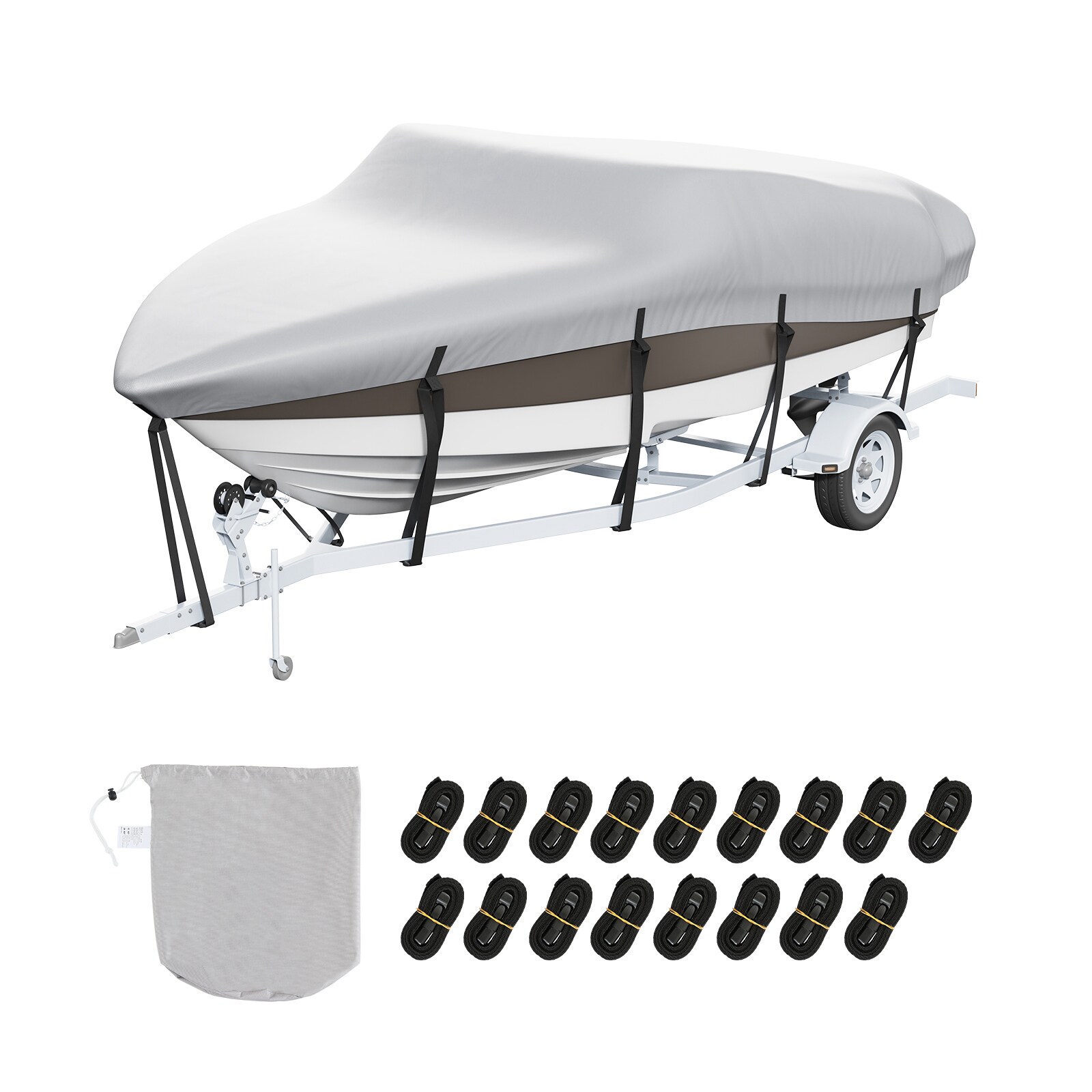 VEVOR Boat Cover 23ft-24ft Trailerable Waterproof Boat Cover 600D ...