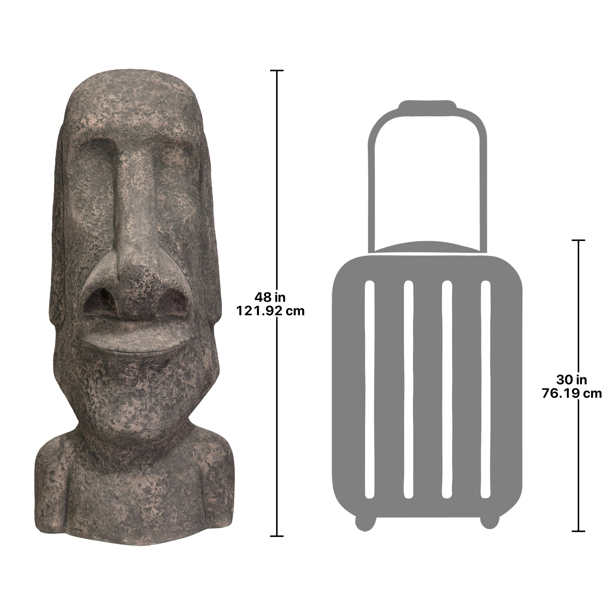Design Toscano 48-in H x 23-in W Gray Easter Island Head Garden Statue ...
