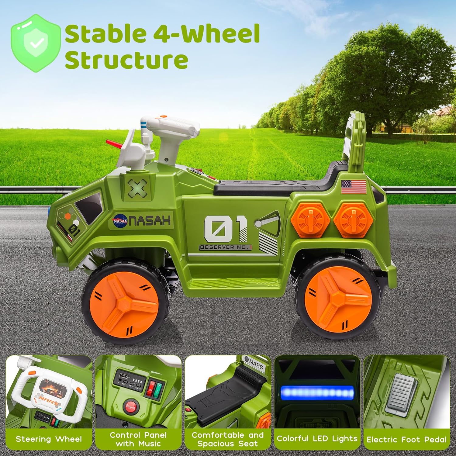 Garvee 6V Electric Ride On ATV for Kids/ Battery Powered 4 Wheeler w ...