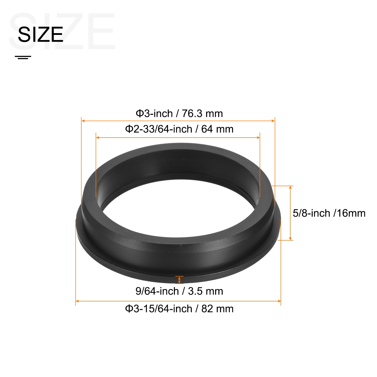 Unique Bargains Rubber Grommet Mount Dia 3-Inch (76.3mm) Round T Type ...