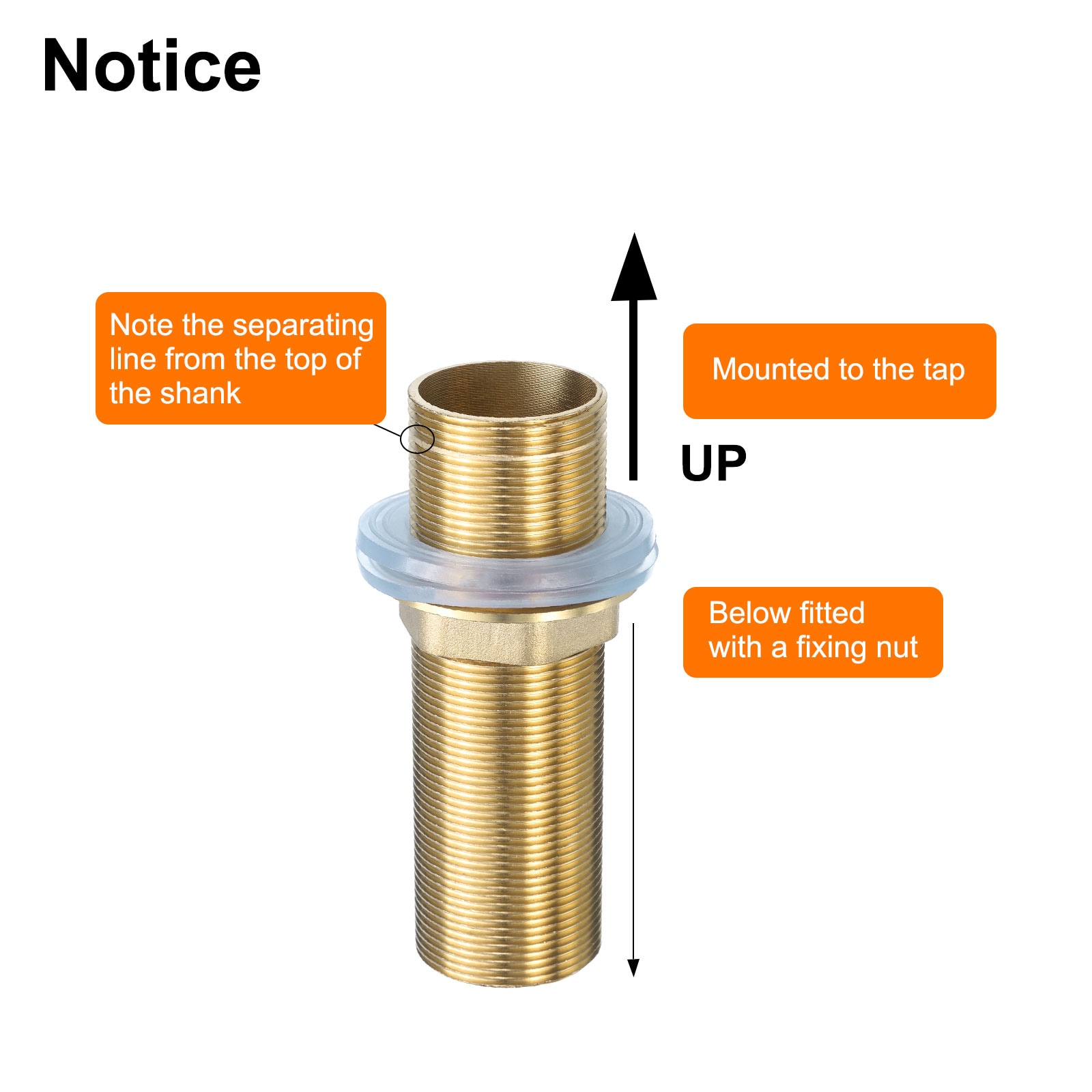 Unique Bargains 1pc 6.69 Inch x 1.22 Inch Faucet Mount Extension Shank ...