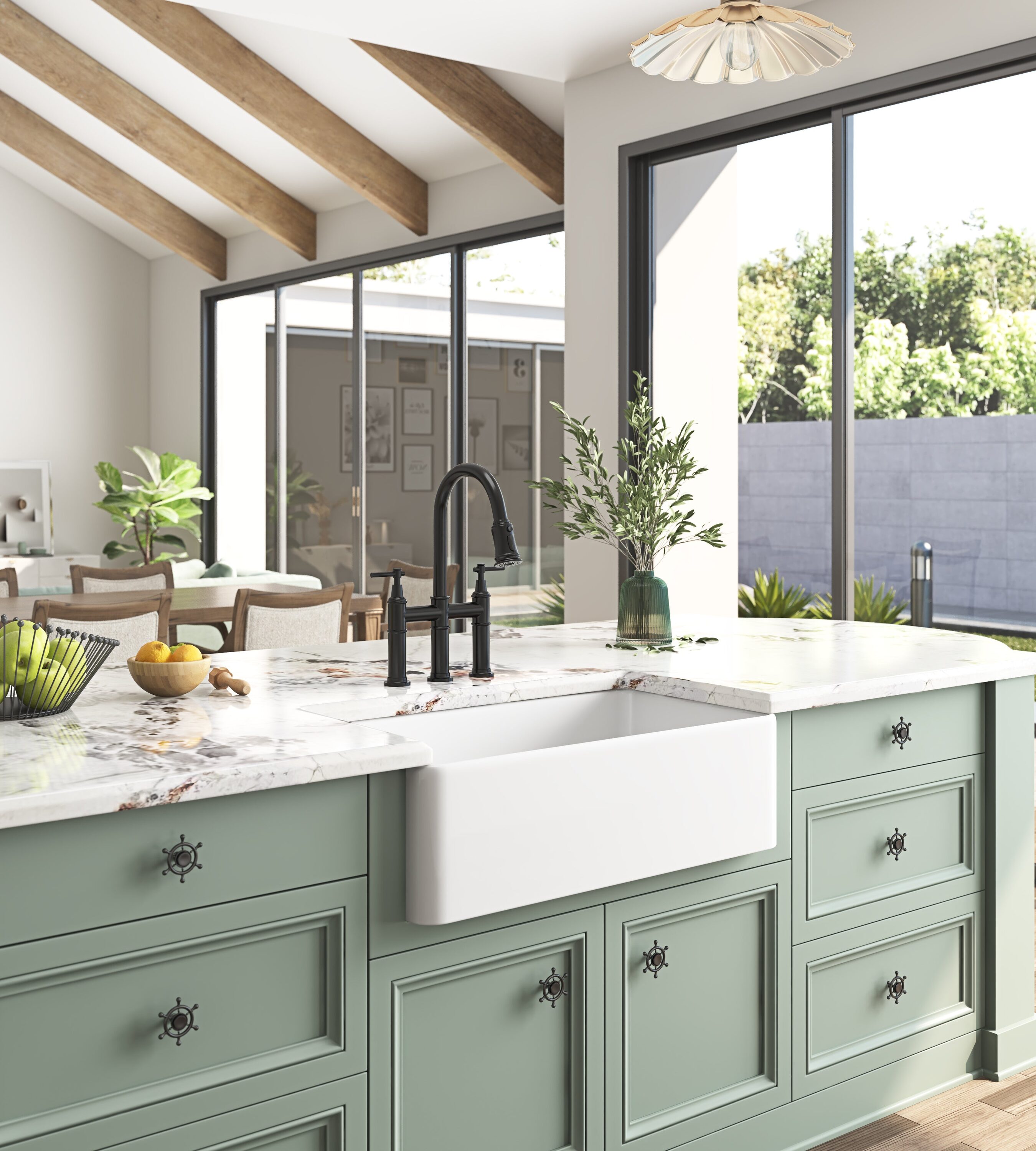 Tatayosi Inch White Farmhouse Sink Deep Apron Sink Undermount Farmhouse ...
