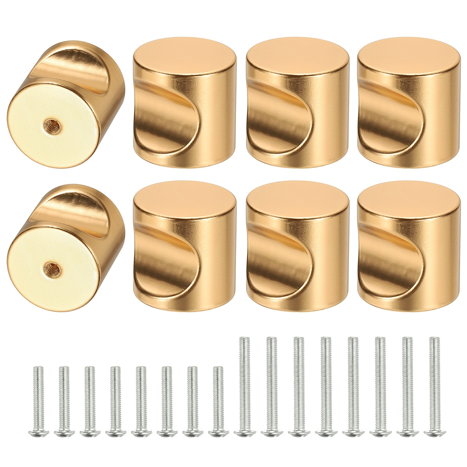 Unique Bargains 8pcs Cylindrical Drawer Knobs 25mm/1 Inch Aluminum Alloy Cabinet Handle Bathroom ...