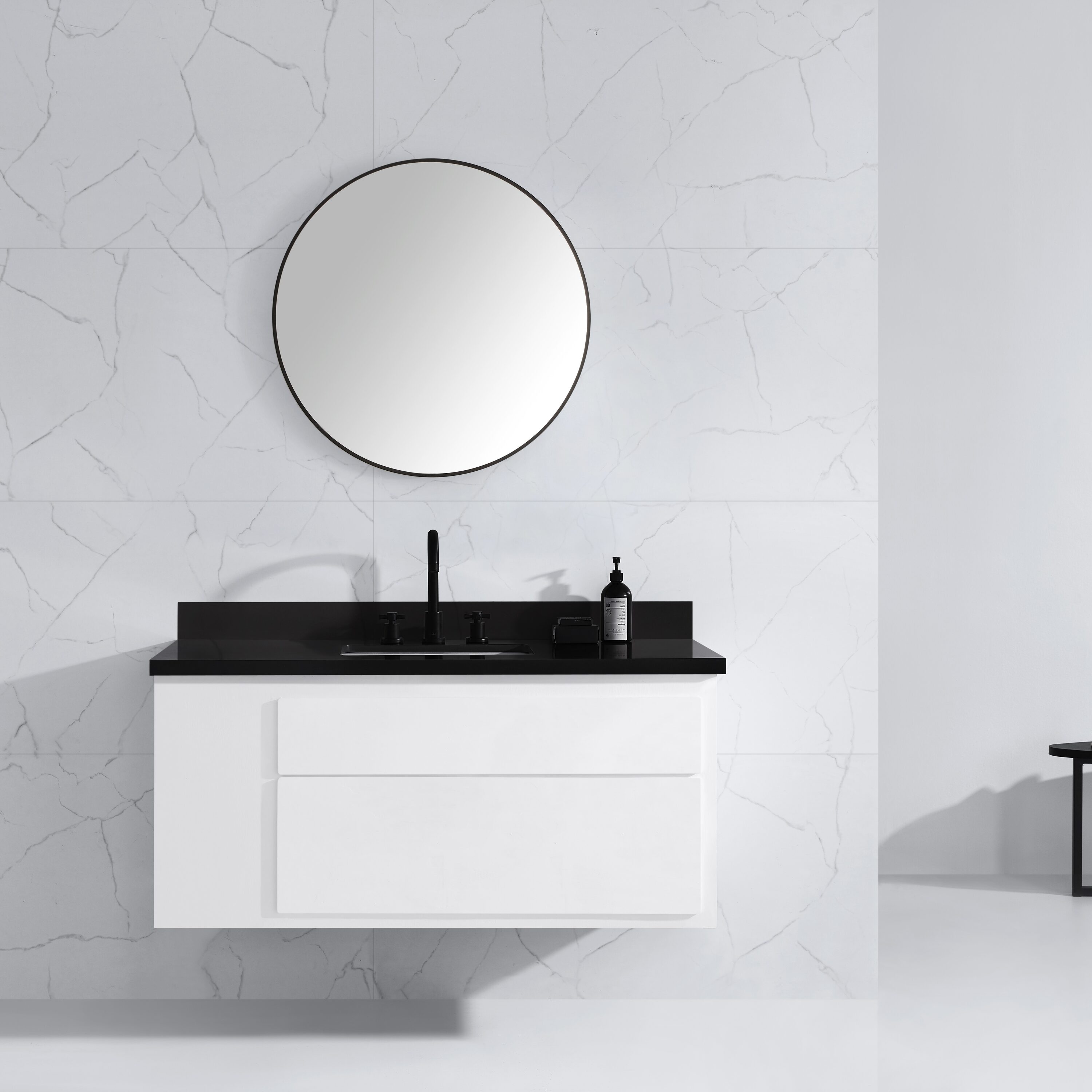 Avanity Avon 30-in x 30-in Polished Round Bathroom Vanity Mirror ...