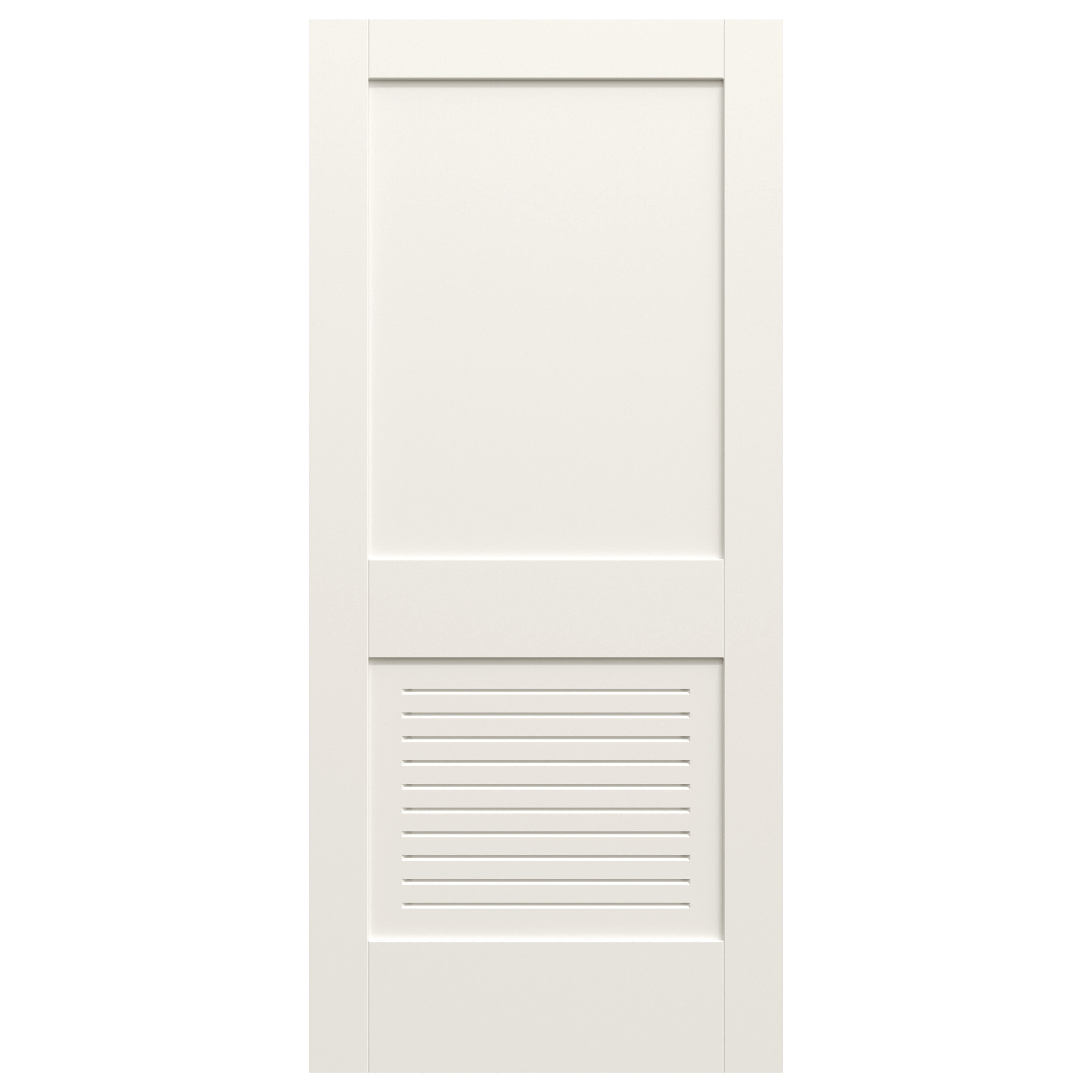 JELD-WEN Modern Ventilated Panel 36-in x 80-in Primed Louver Textured ...