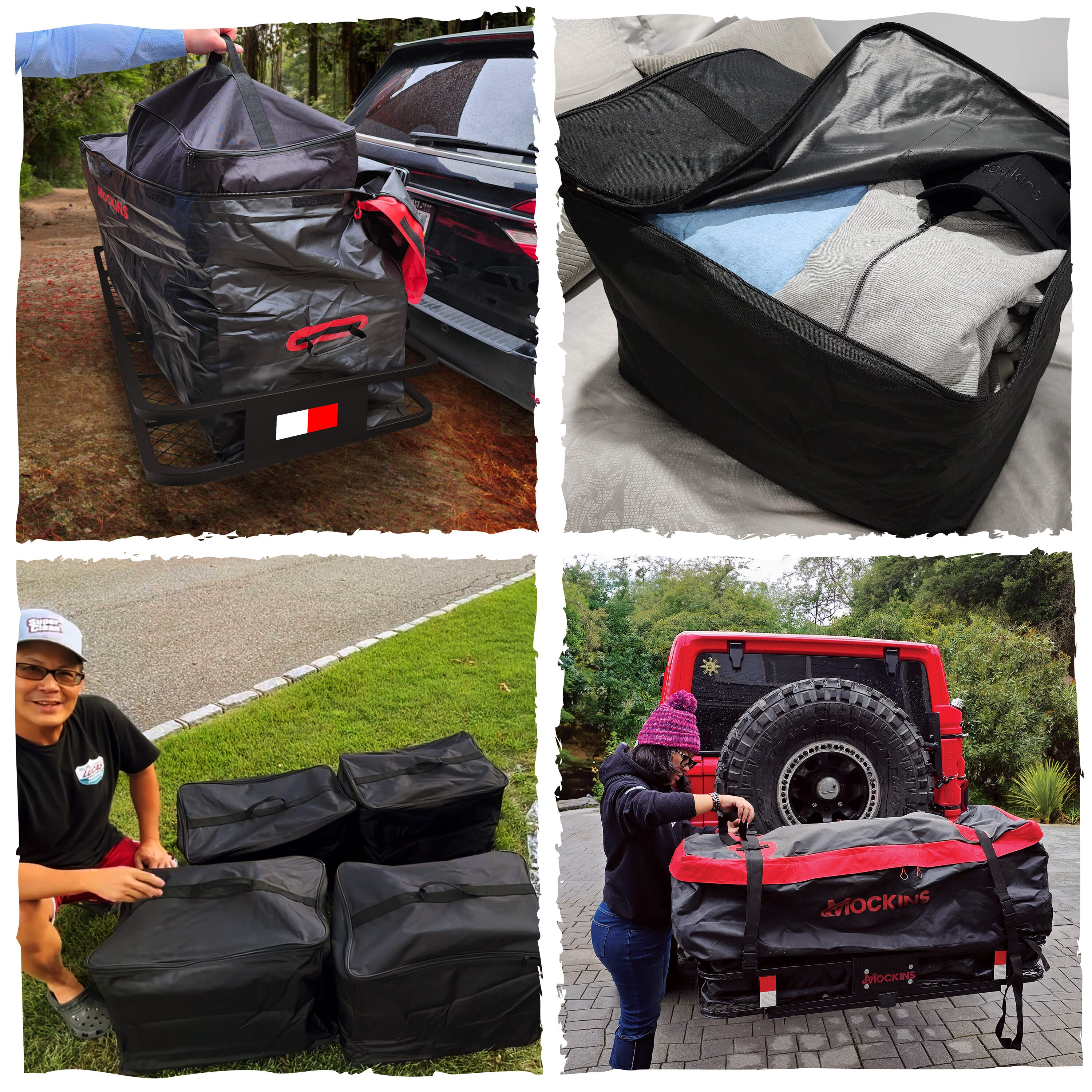 Mockins Hitch Carrier Set 48-in L x 18-in W x 6-in H Steel Hitch Cargo ...