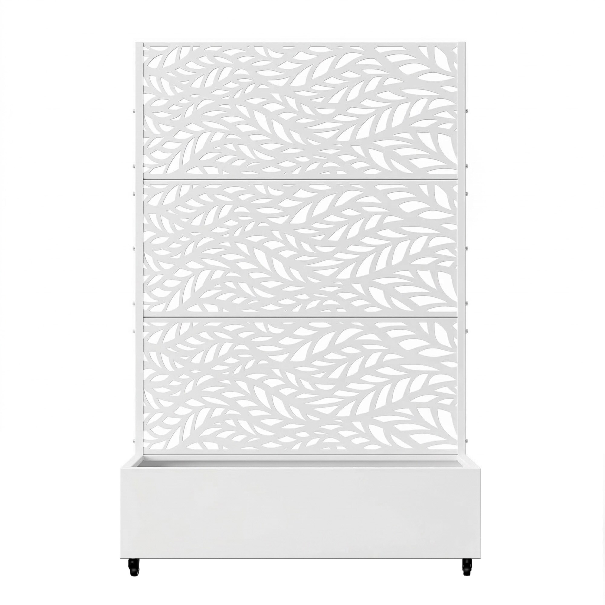 Wooakway 6 ft. H x 4 ft. W Metal Planter Box privacy screen Garden Bed ...