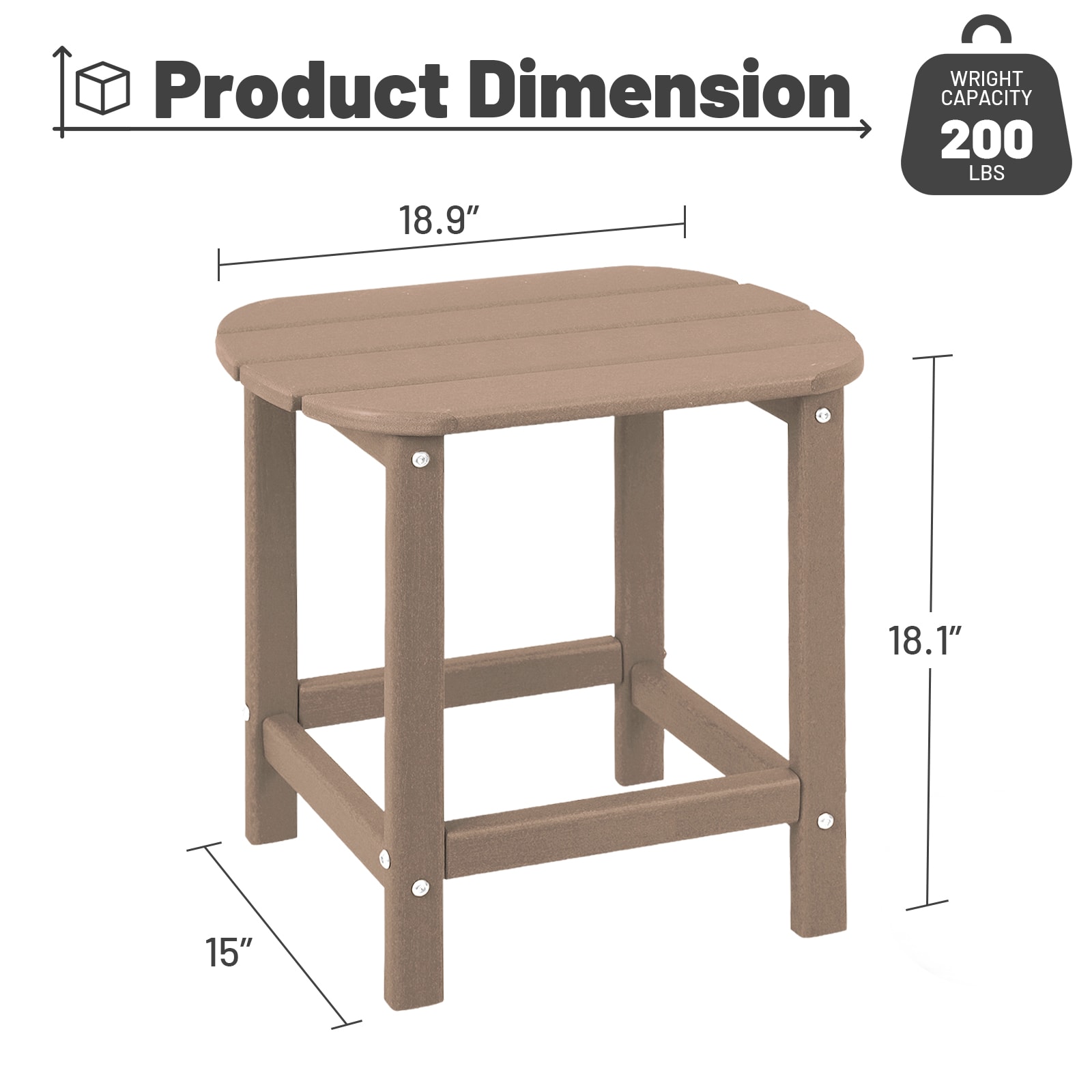 Upland HDPE Adirondack Side Tables Weather Resistant Easy Assembly ...