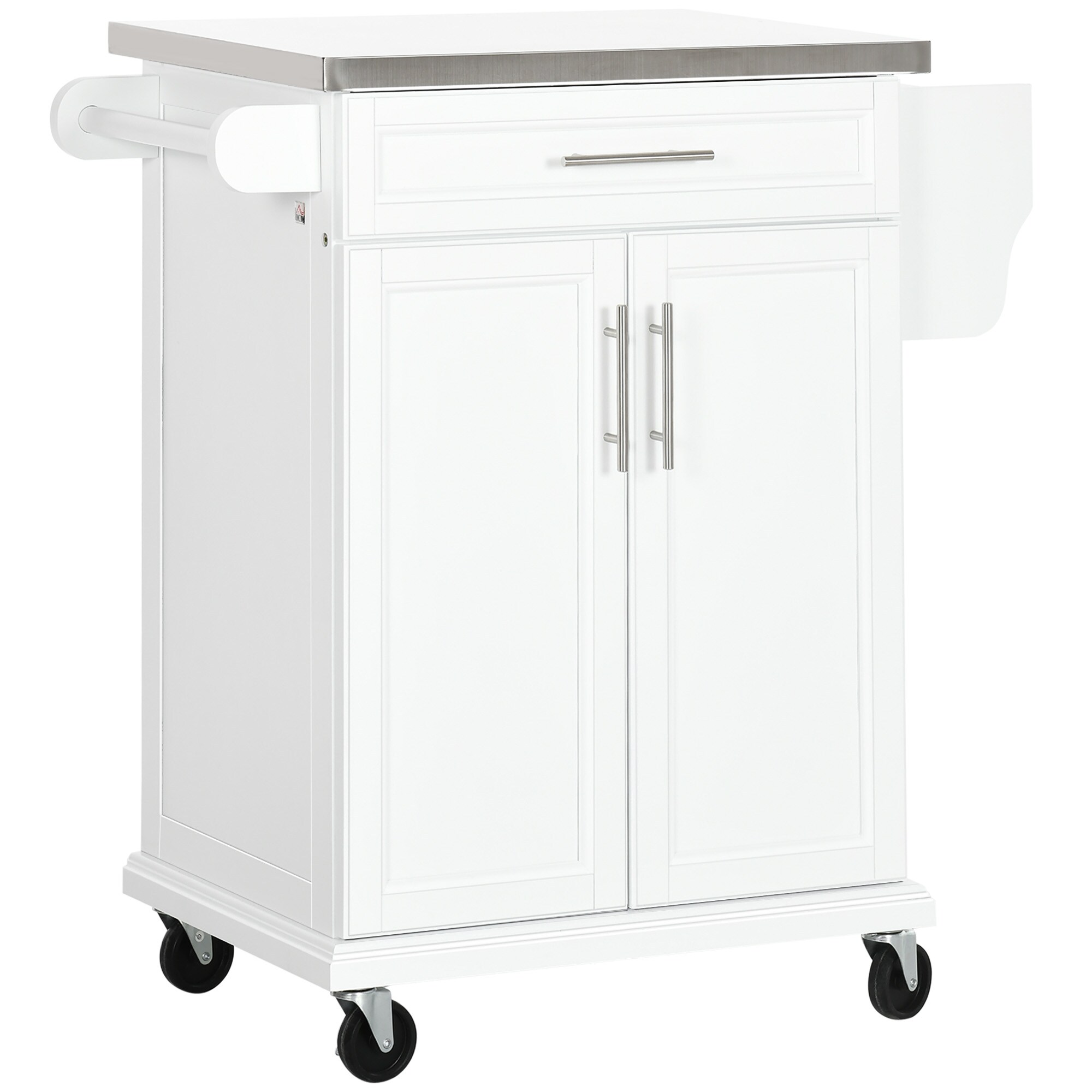Tinyhomie Kitchen Island Cart with Stainless Steel Top Drawer Towel ...