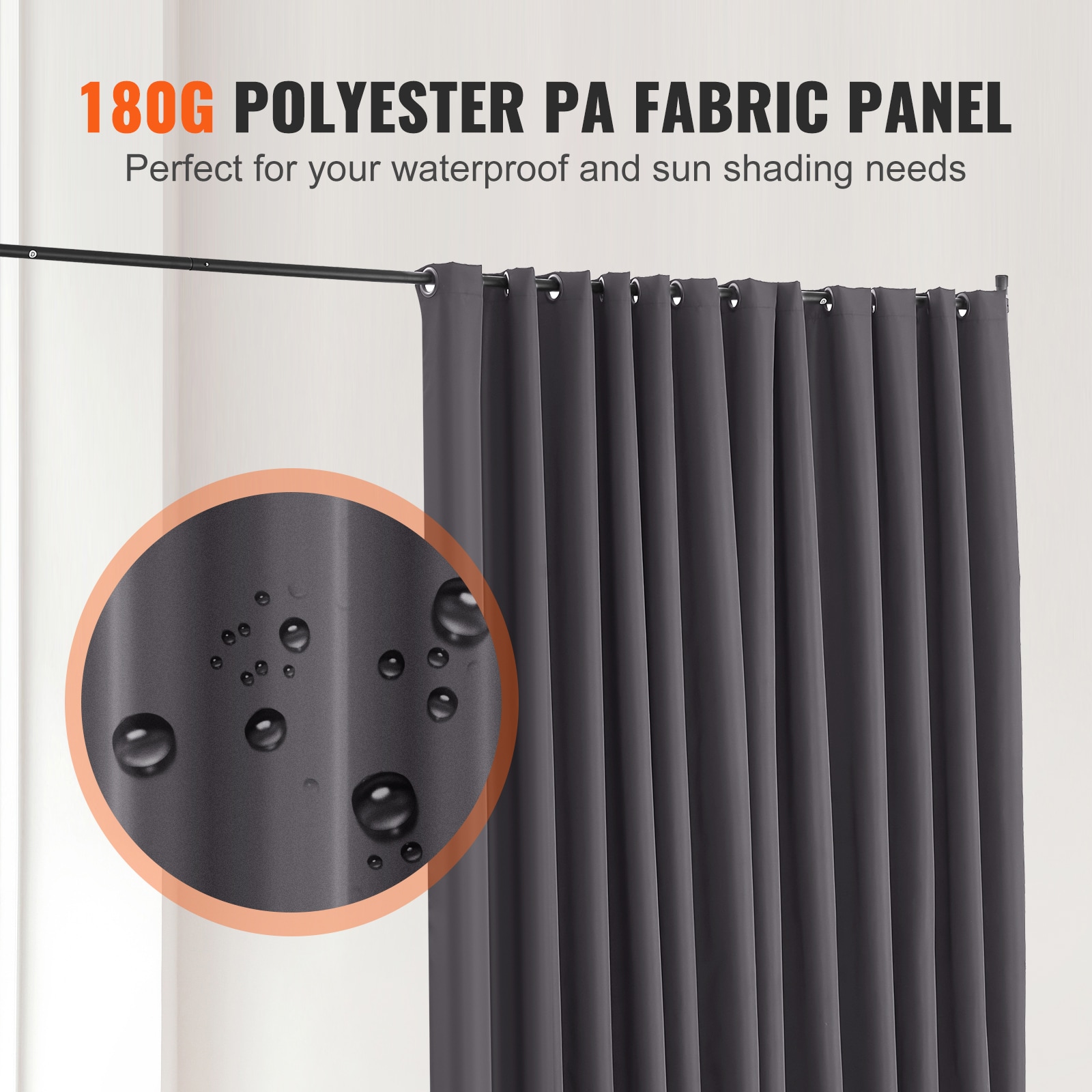 VEVOR Room Divider Portable Panel Room Divider with Wheels Curtain ...
