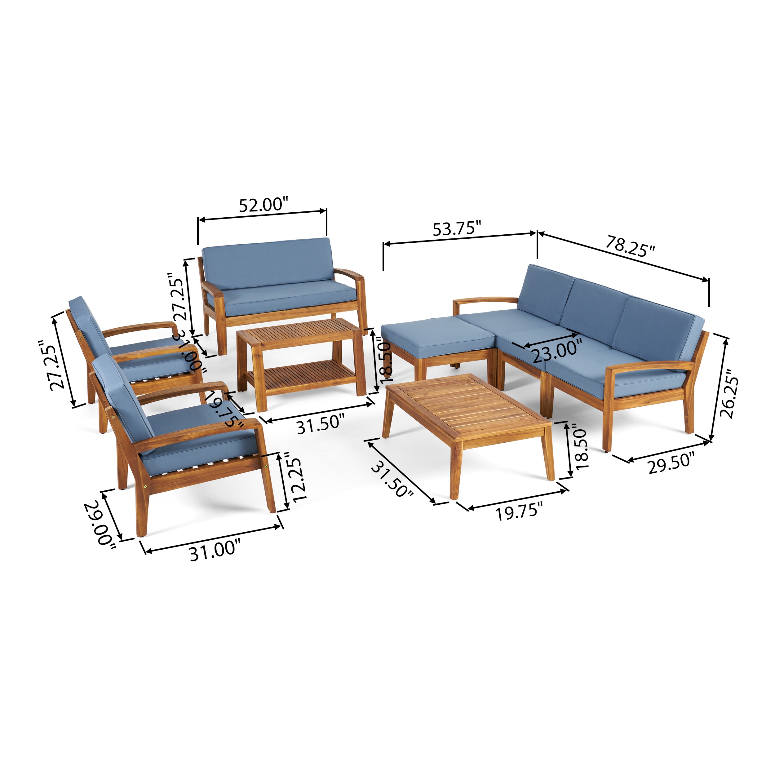 Christopher Knight Home Grenada 7 Seater Sectional Sofa Chat Set with ...