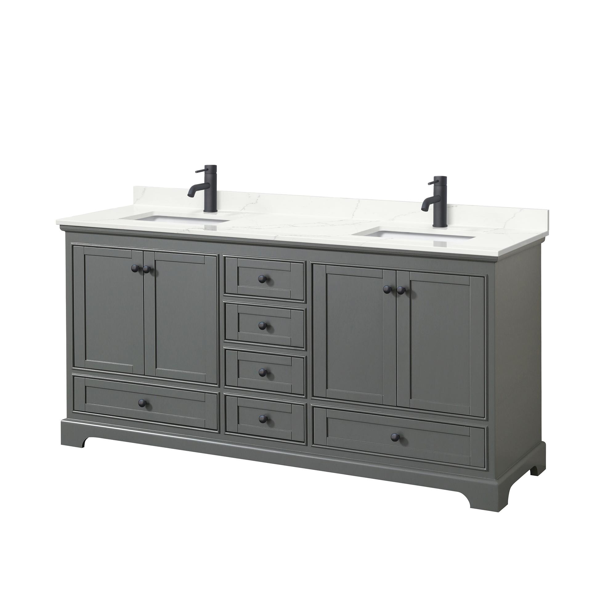 Wyndham Collection Deborah 72-in Dark Gray Undermount Double Sink ...