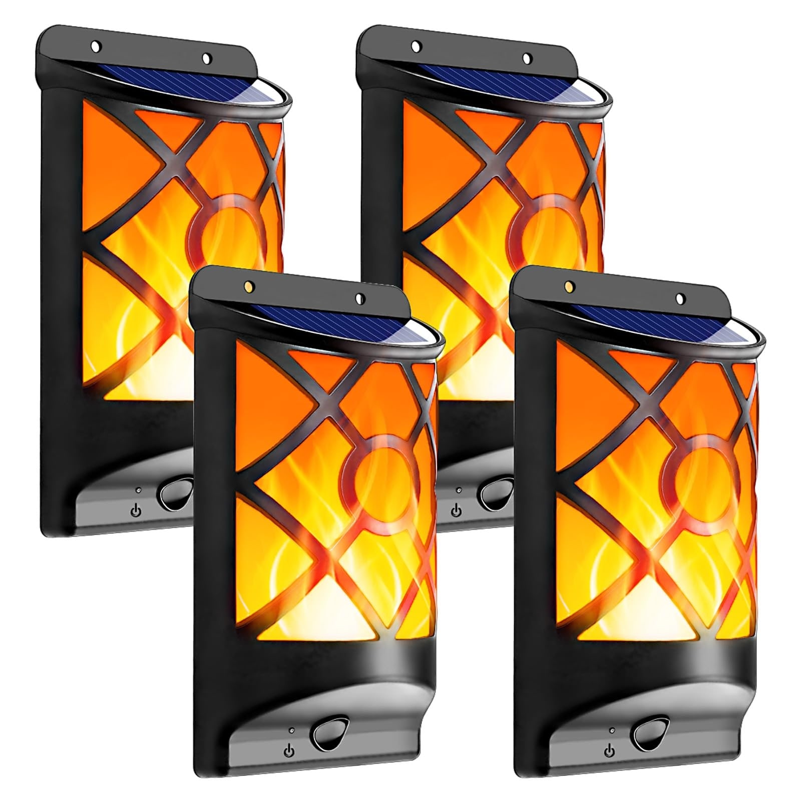 Vrbgify Solar Flame Lights Outdoor 3D Flickering LED Waterproof Wall ...