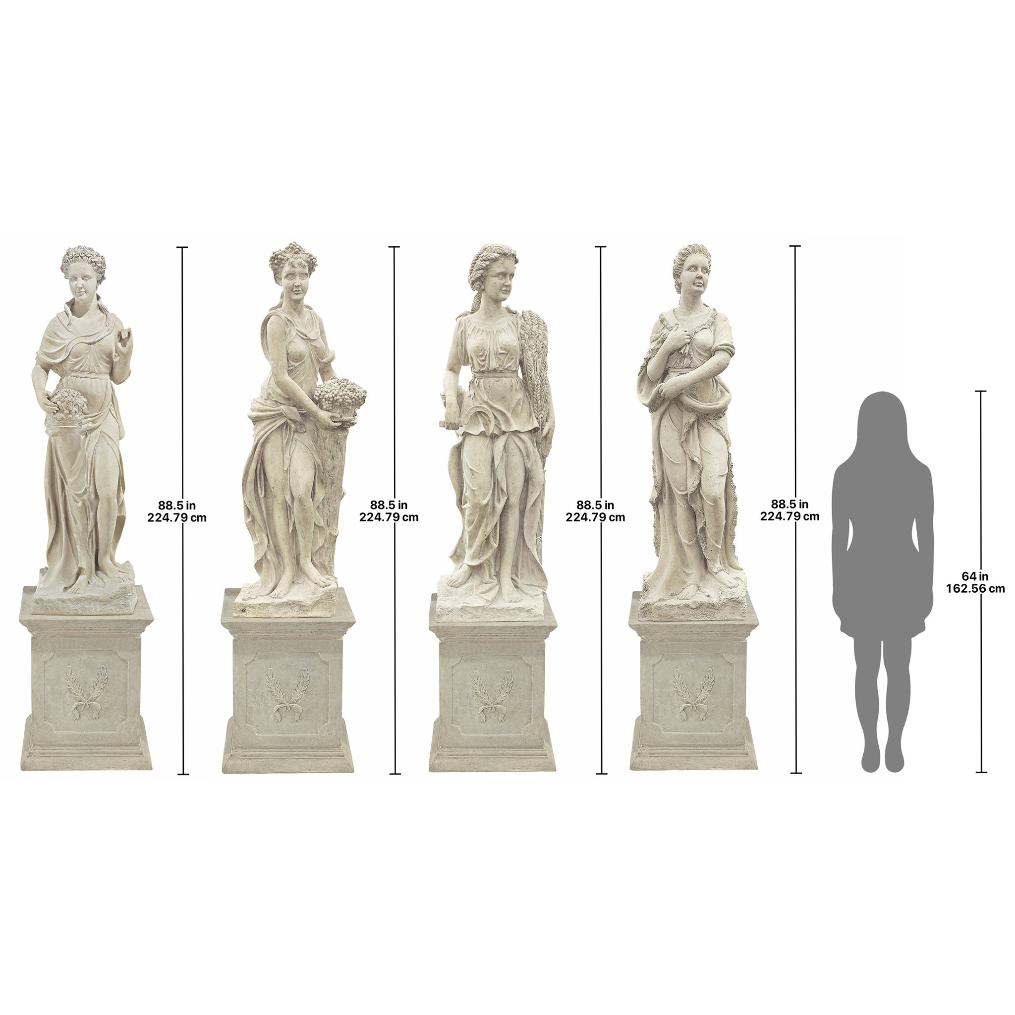 Design Toscano 27-in H x 24-in W Off-white Plinth Garden Statue in the ...