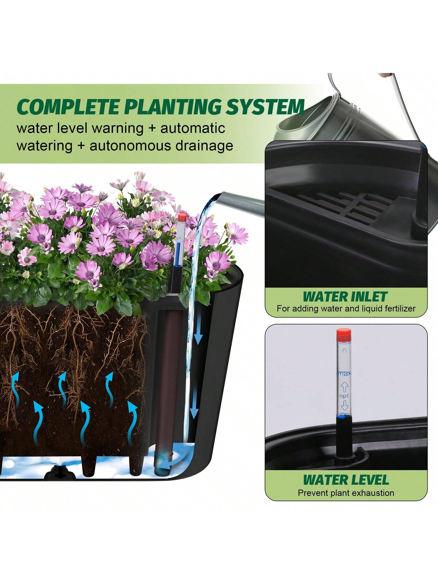 Qeetex Tall Oval Planter For Outdoor Patio/Porch. Plastic Planter Of 2 ...