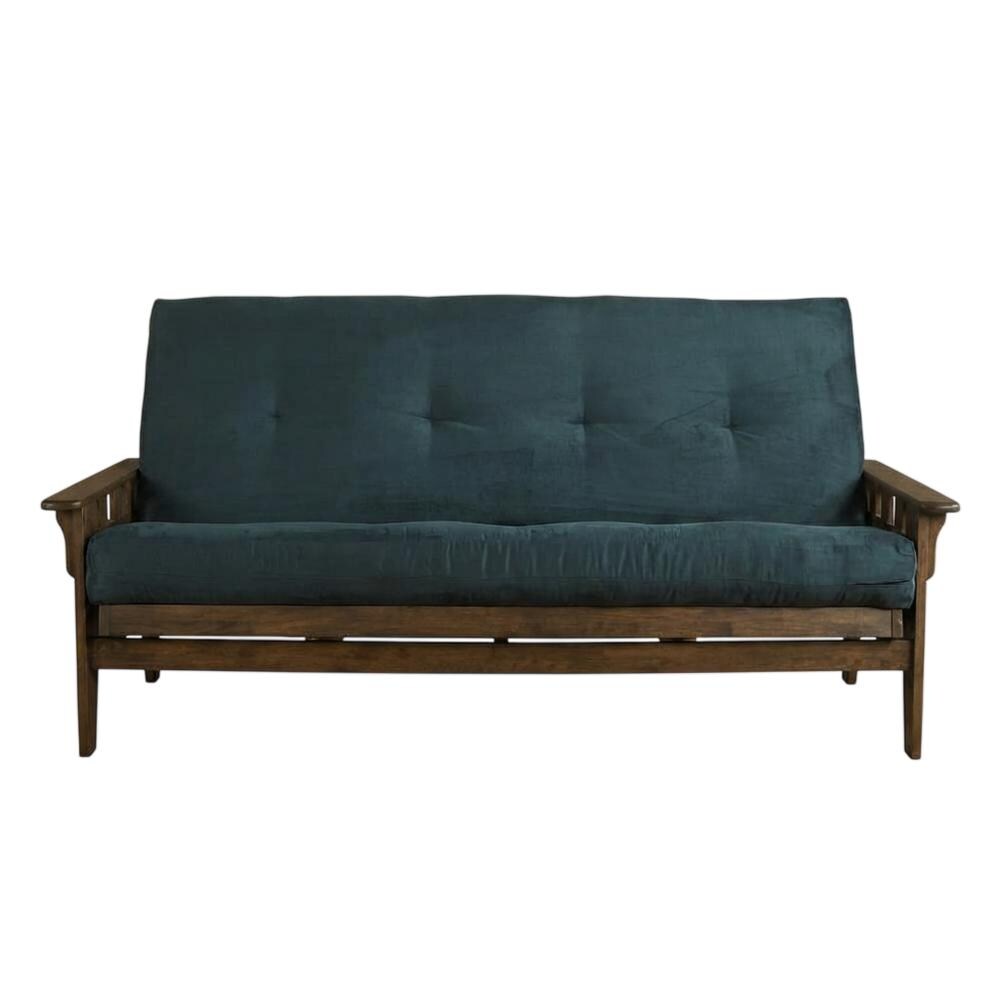 Kodiak Furniture Tucson Frame-Rustic Walnut Finish-Suede Navy Mattress ...
