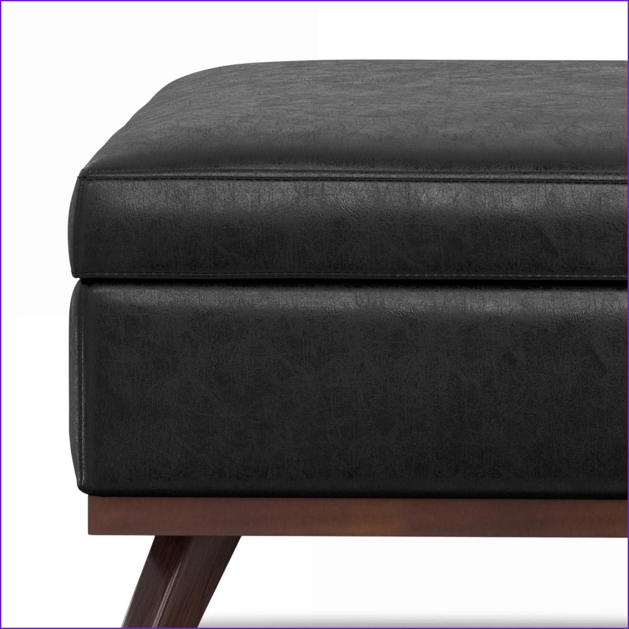 Watnature Ottoman XL Square Mid Century Storage Ottoman Distressed ...