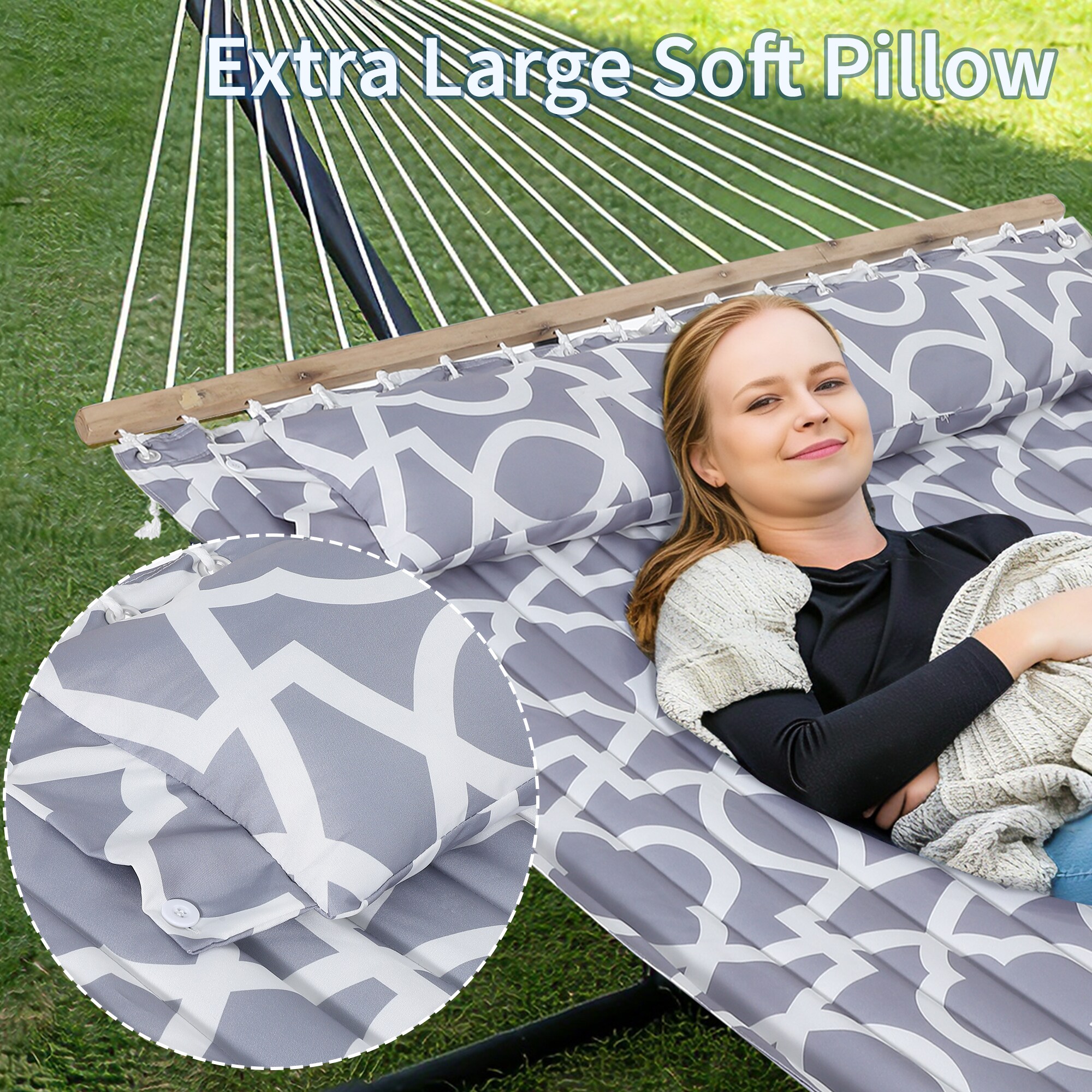 Garvee Double Hammock with Stand for 2 Adults - Heavy Duty Portable ...