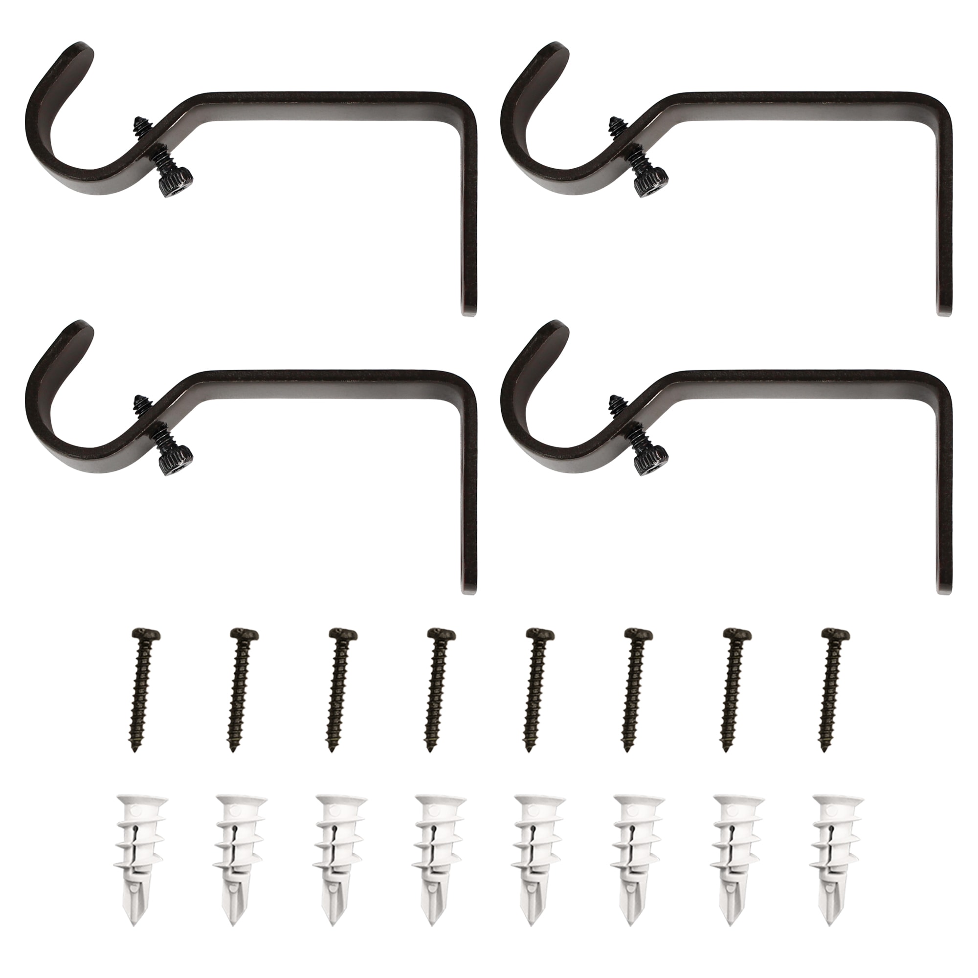 Lumi Home Furnishings 4 -Pack Oil Rubbed Bronze Steel Single curtain ...