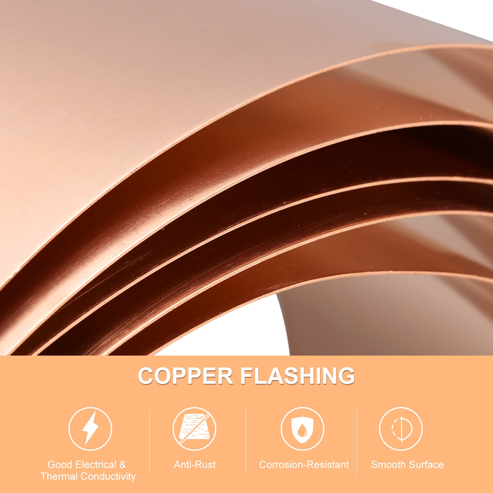 Unique Bargains Copper Sheet Roll 3500mm x 150mm x 0.3mm 99.9Percent ...