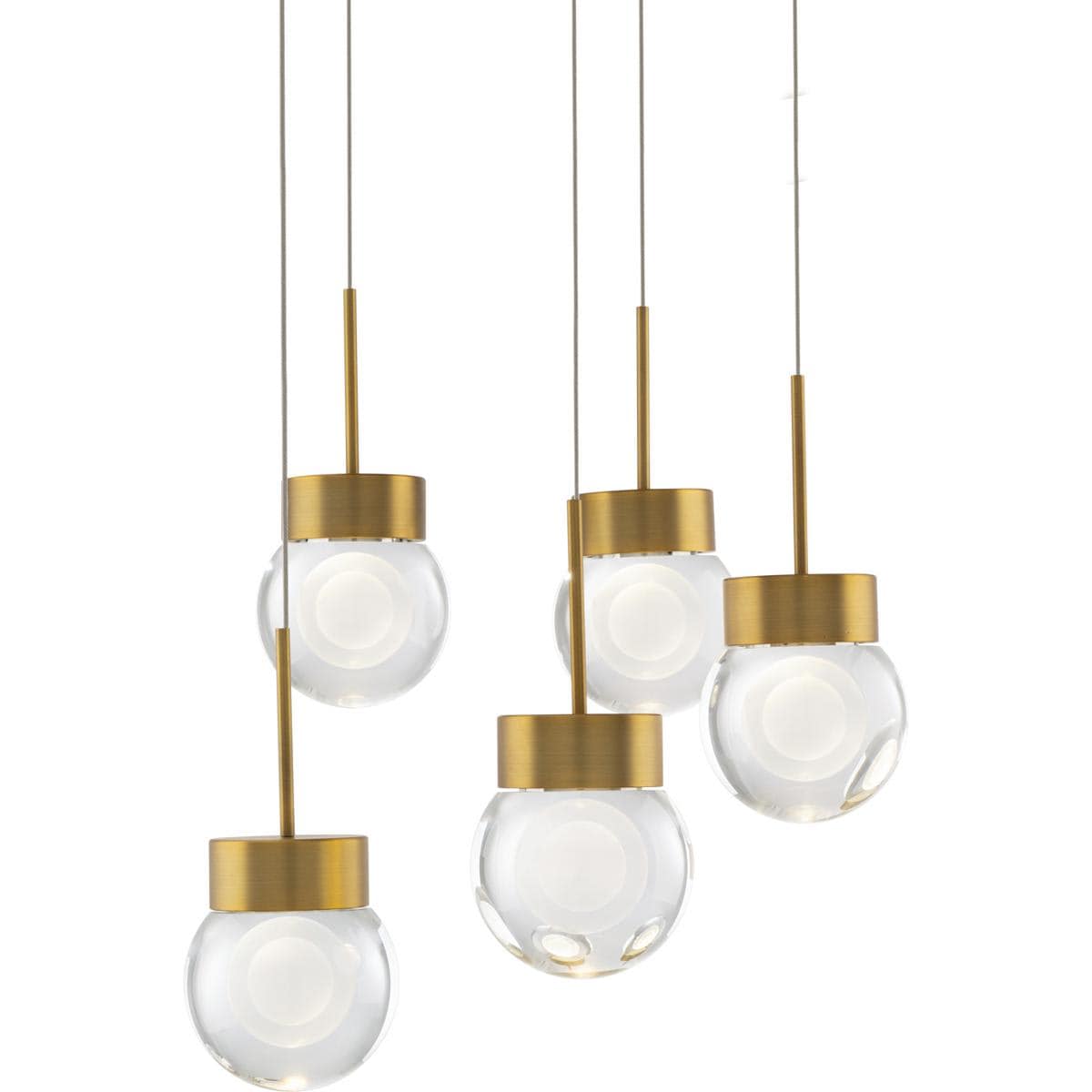 Modern Forms PD-82005R-AB Double Bubble 5 Light 17 inch Aged Brass ...