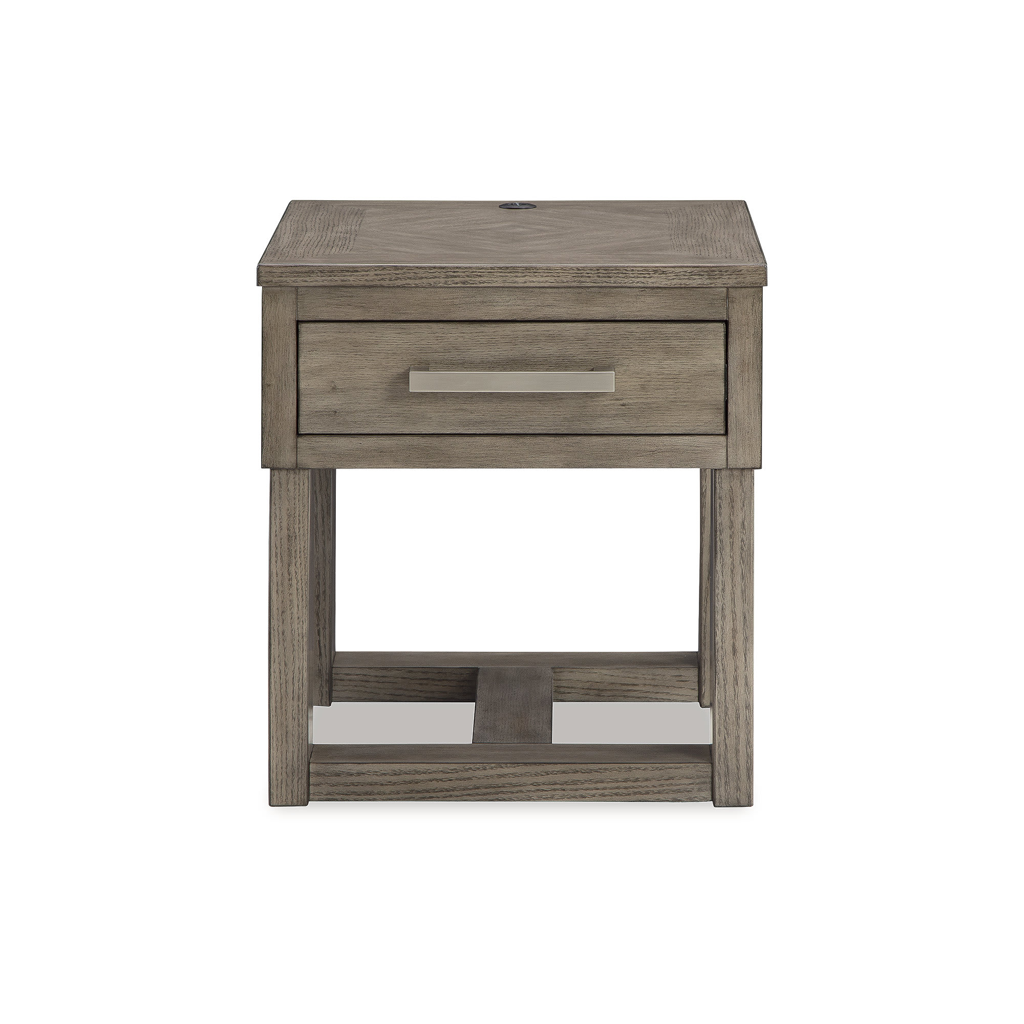 Signature Design by Ashley Loyaska Grayish Brown End Table with USB-A ...