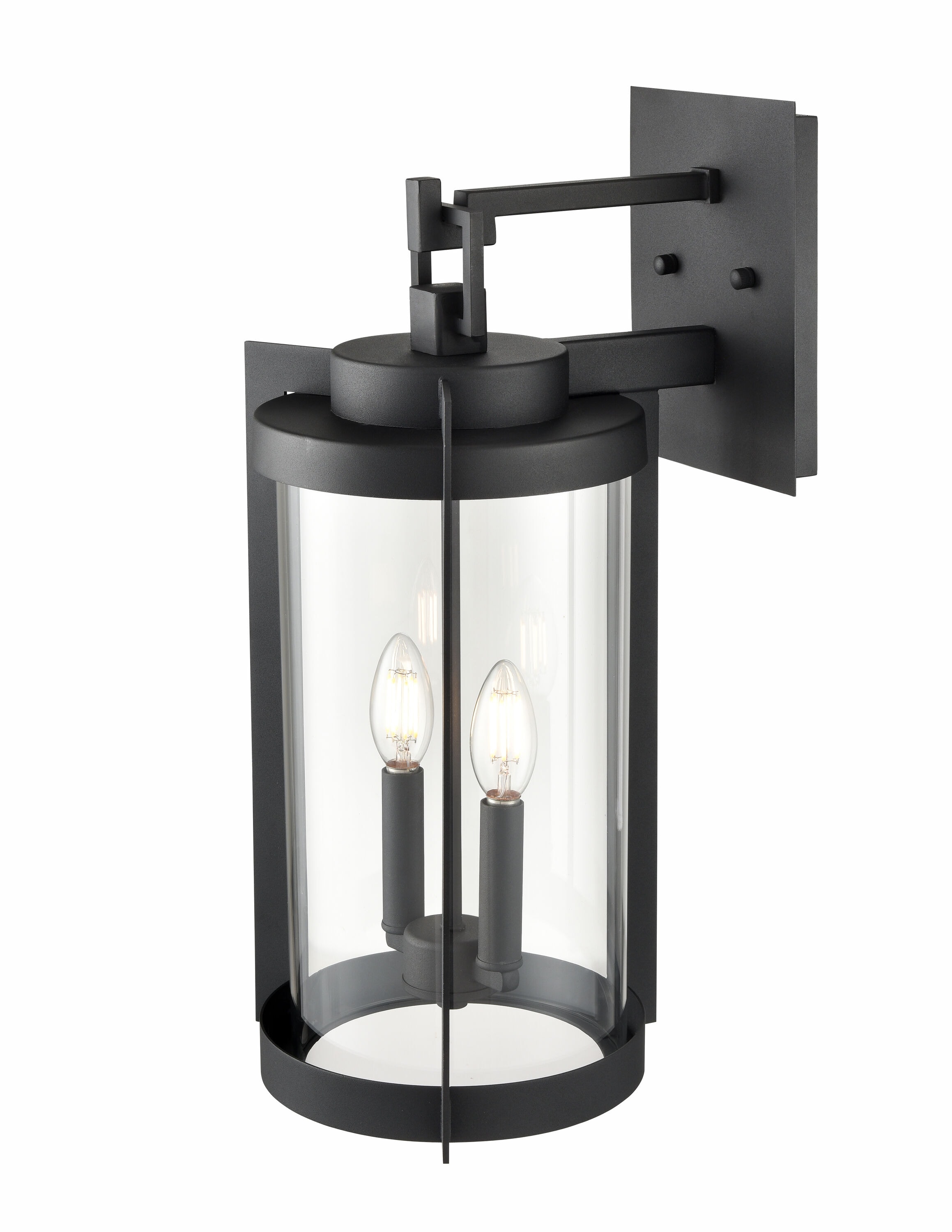 Millennium Lighting Ellway 2-Light 19.75-in H Matte Black Outdoor Wall ...