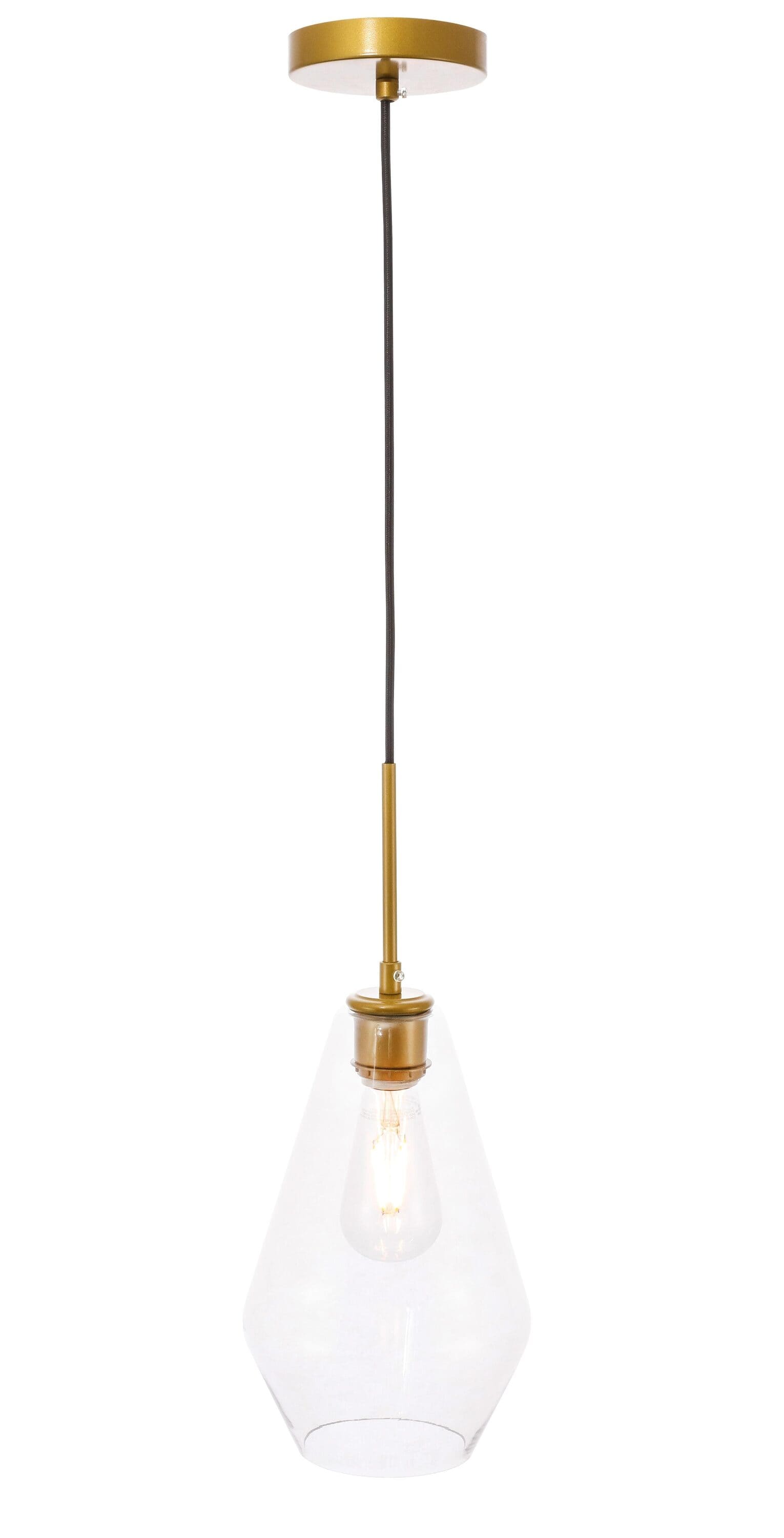 Elegant Decor Home Furnishing 1 -Light Brass Industrial Clear glass ...