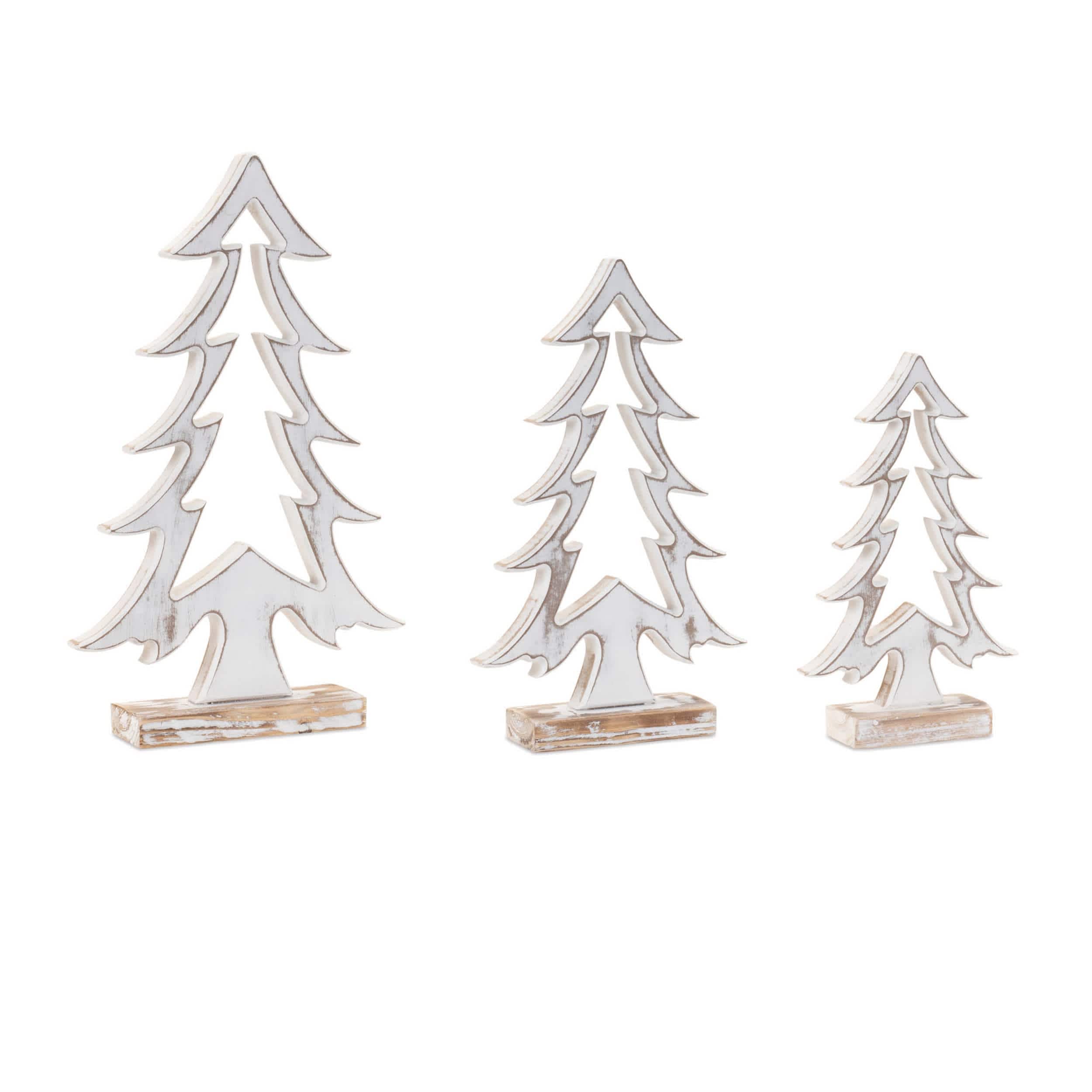 Melrose International Tree Cut-Out (Set of 3) 11.5H 15H 18H Wood in the ...