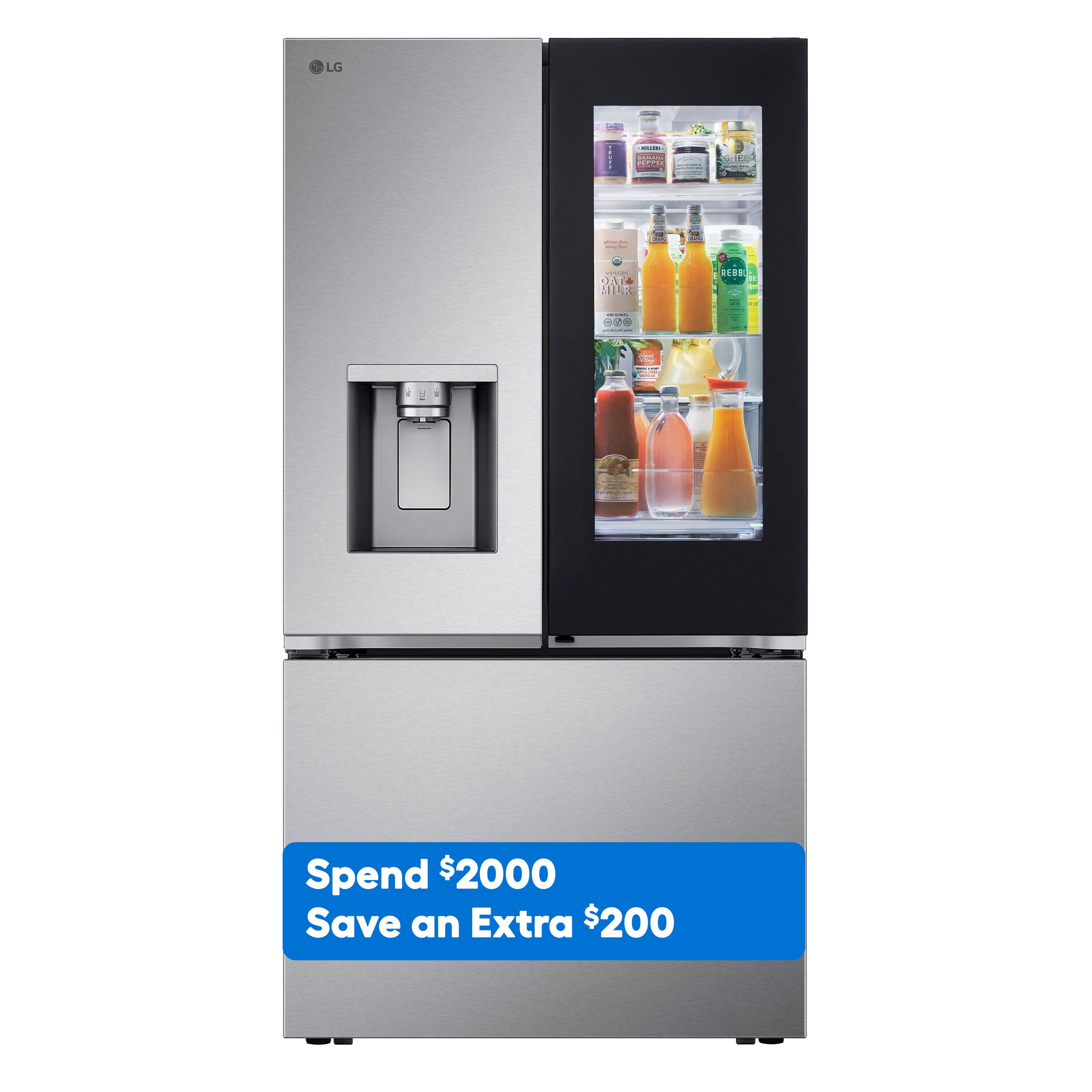 LG InstaView 30.7-cu ft Smart French Door Refrigerator with Dual Ice ...