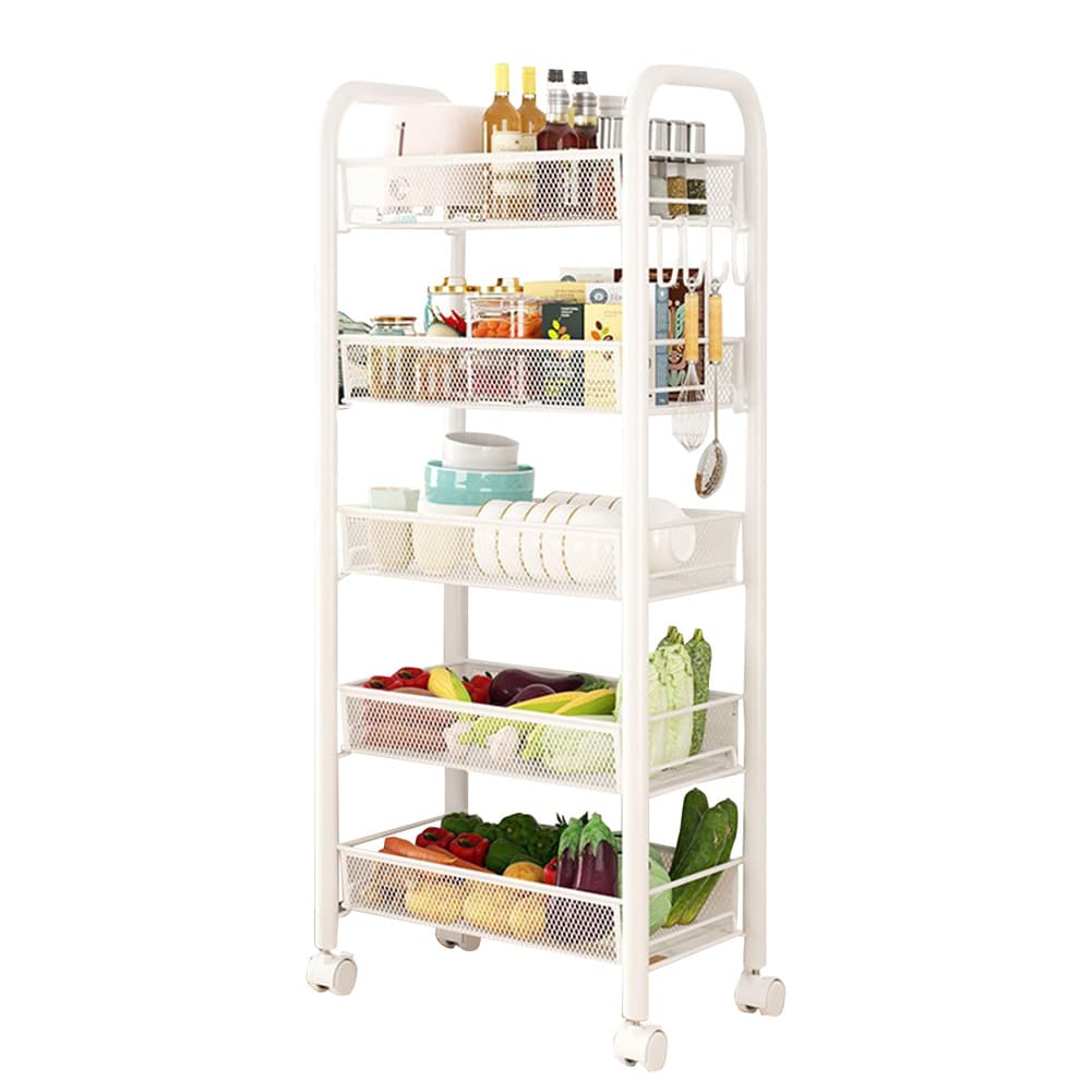 Garvee 5-Tier Rolling Storage Organizer Mobile Utility Cart Kitchen ...