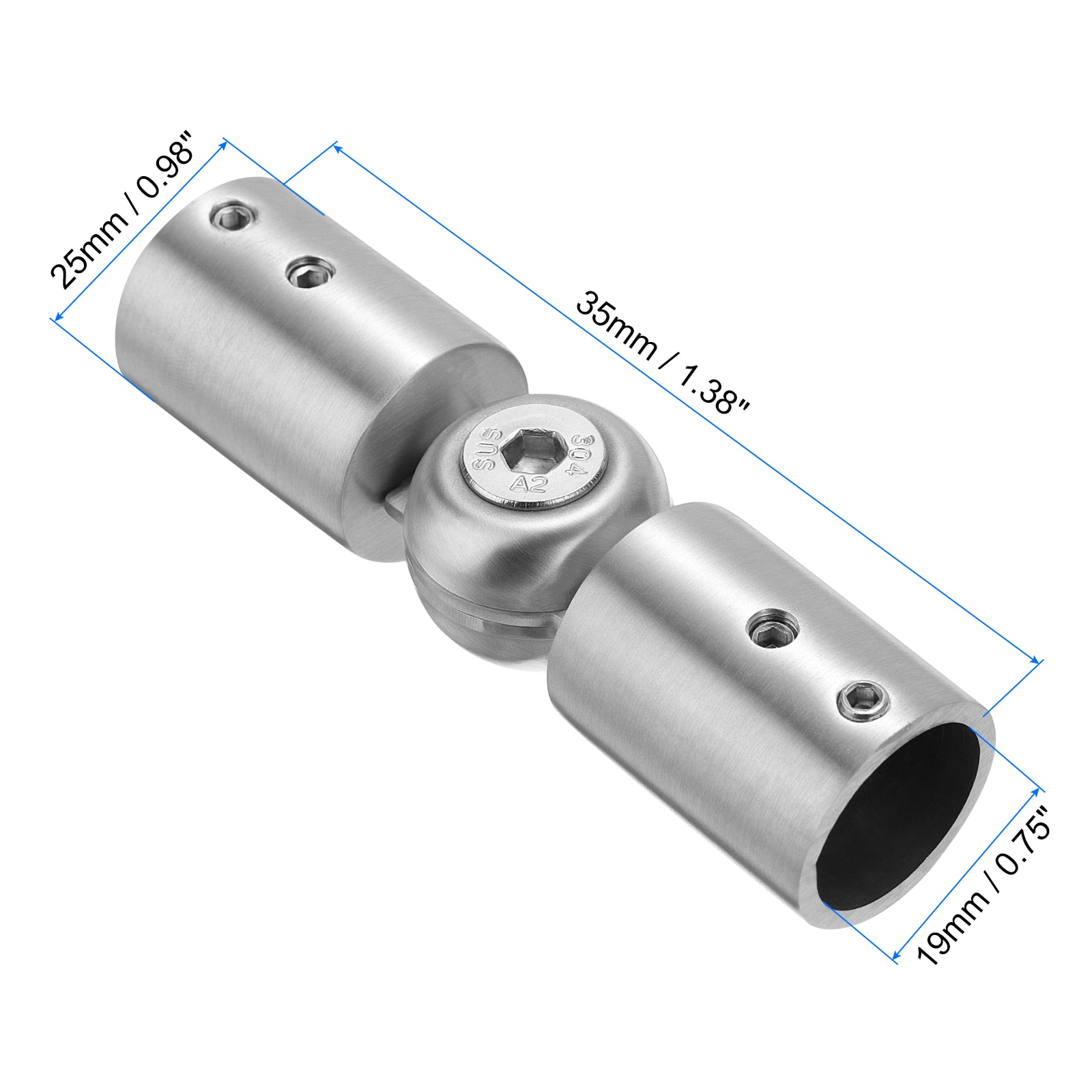 Unique Bargains 2pcs Corner Curtain Rod Connector Hinged Elbow ...
