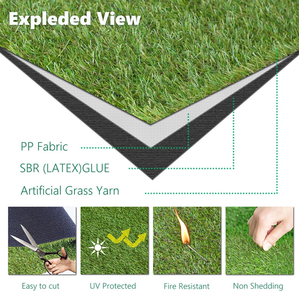 PetGrow Artificial grass 11-ft Cut To Length 0.8in Pile Height Fake ...