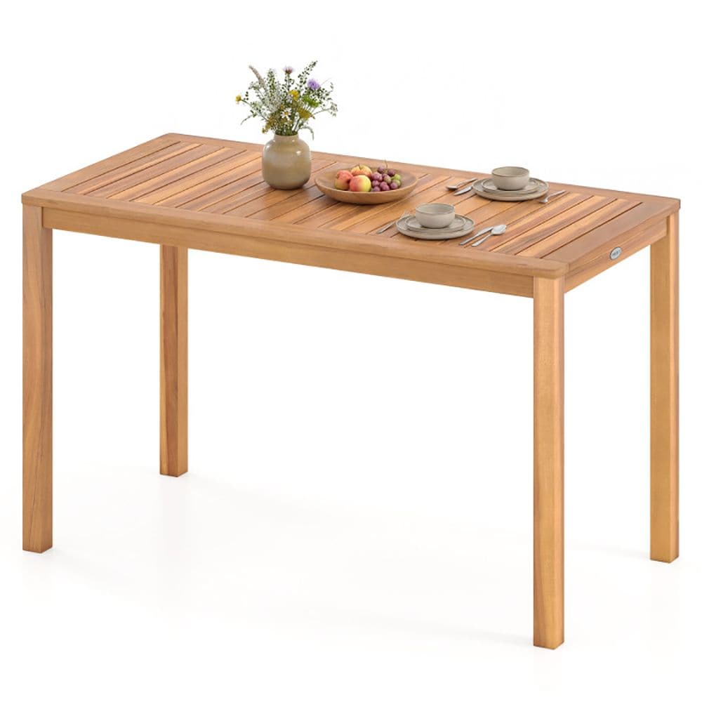 Beedesign Outdoor Acacia Wood Dining Table with Slatted Tabletop for 4 ...