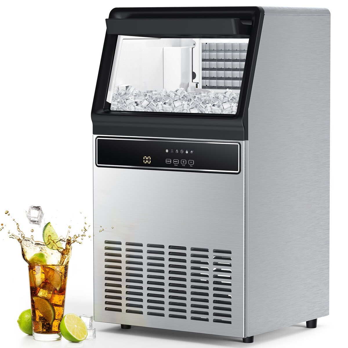 Antarctic Star 22-lb Ice Storage 66-lb Ice Per day Cubed Ice Maker ...