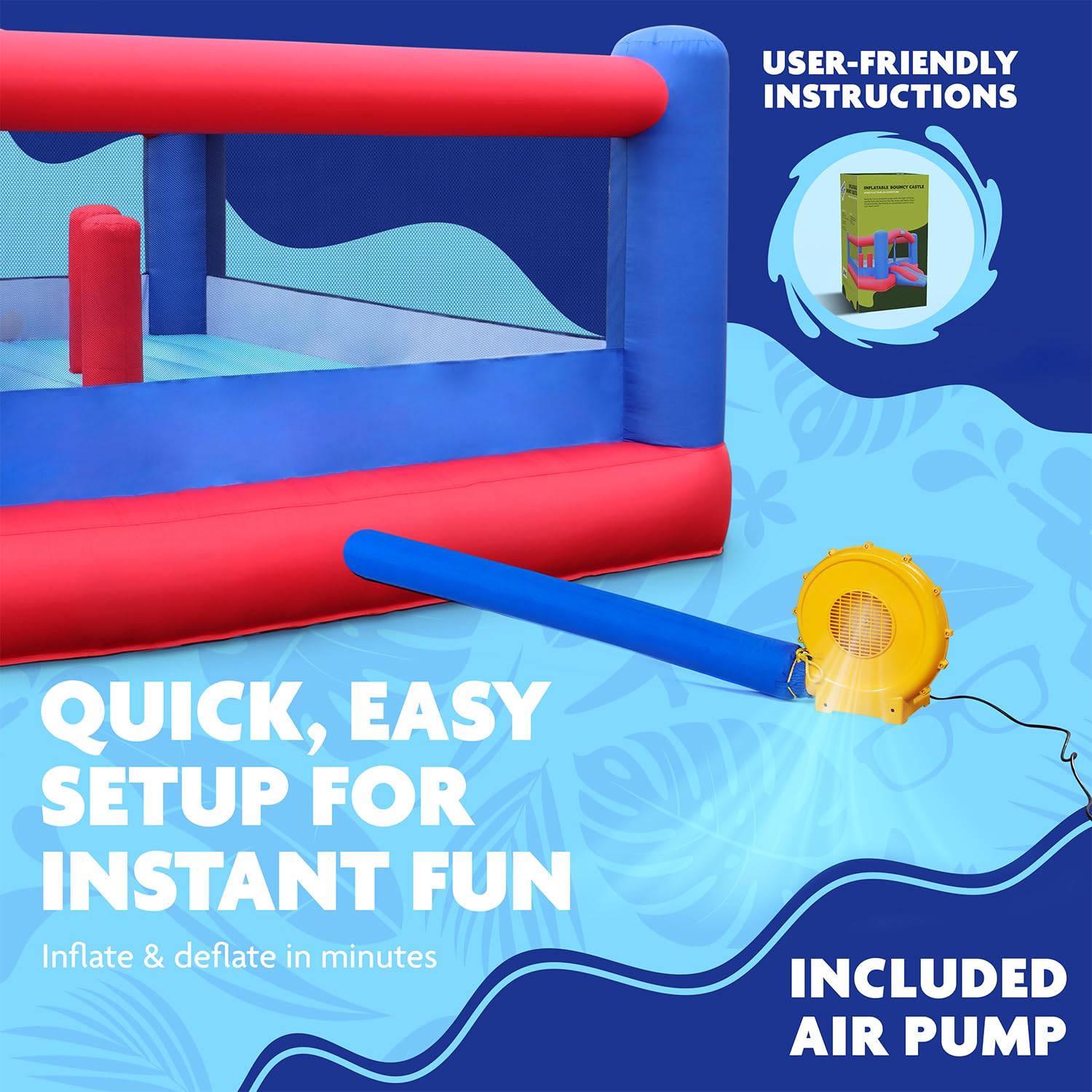 Sunny & Fun Inflatable Bounce House 176-in Nylon Bounce house in the ...