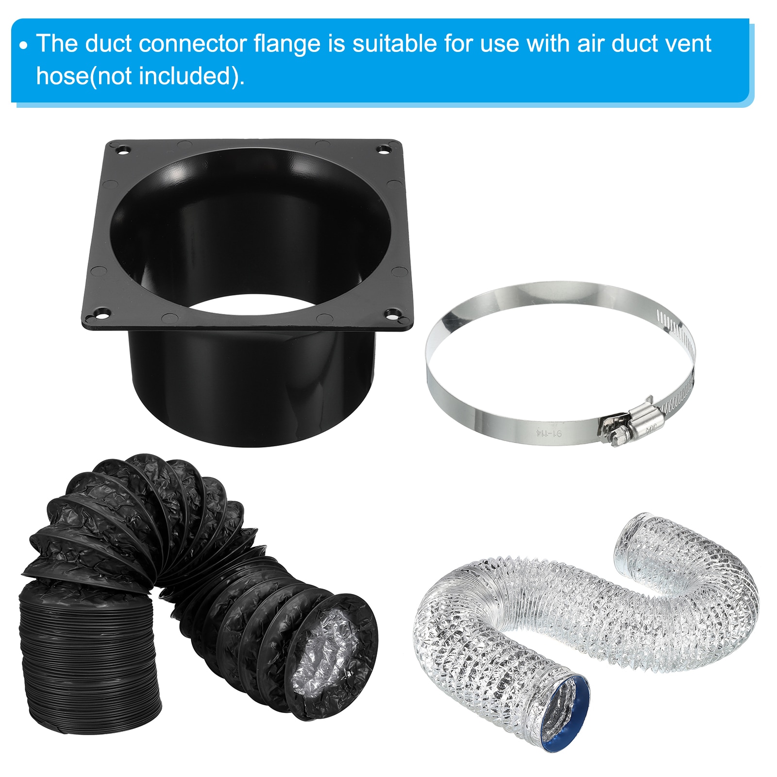PATIKIL 2 Sets 4-Inch Duct Connector Flange Dryer Vent Wall Plate ...