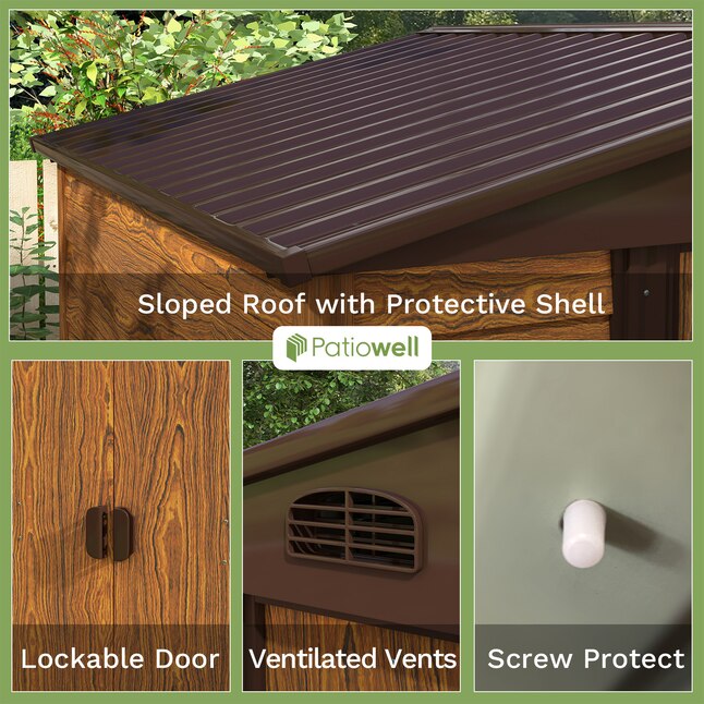 Patiowell 8-ft x 6-ft Galvanized Steel Storage Shed in the Metal ... Patiowell 8-ft x 6-ft Galvanized Steel Storage Shed in the Metal ...