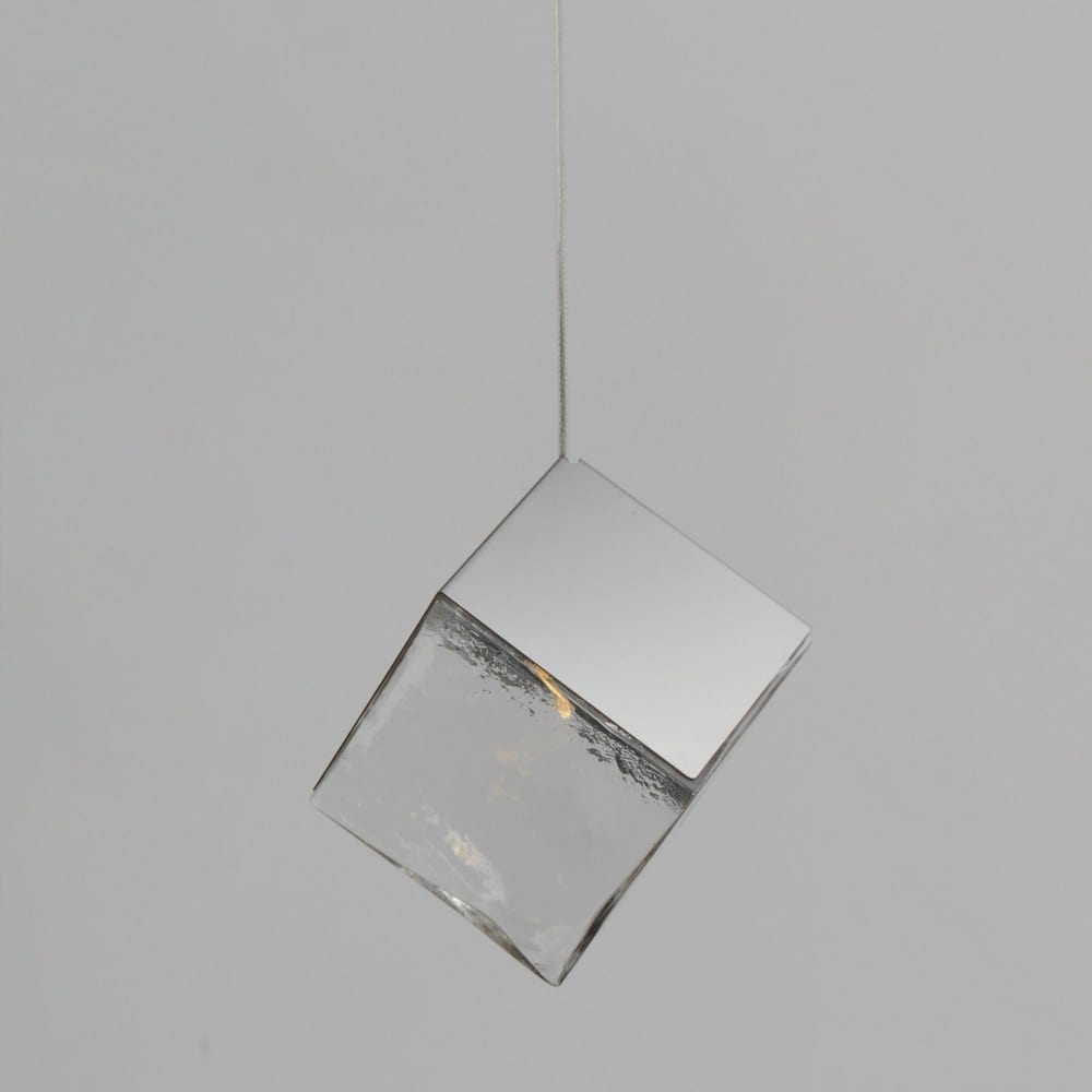 ET2 Ice Cube 1 - Light Polished Chrome Chrome - LED Glass And Steel Pendant Light in the Pendant ...