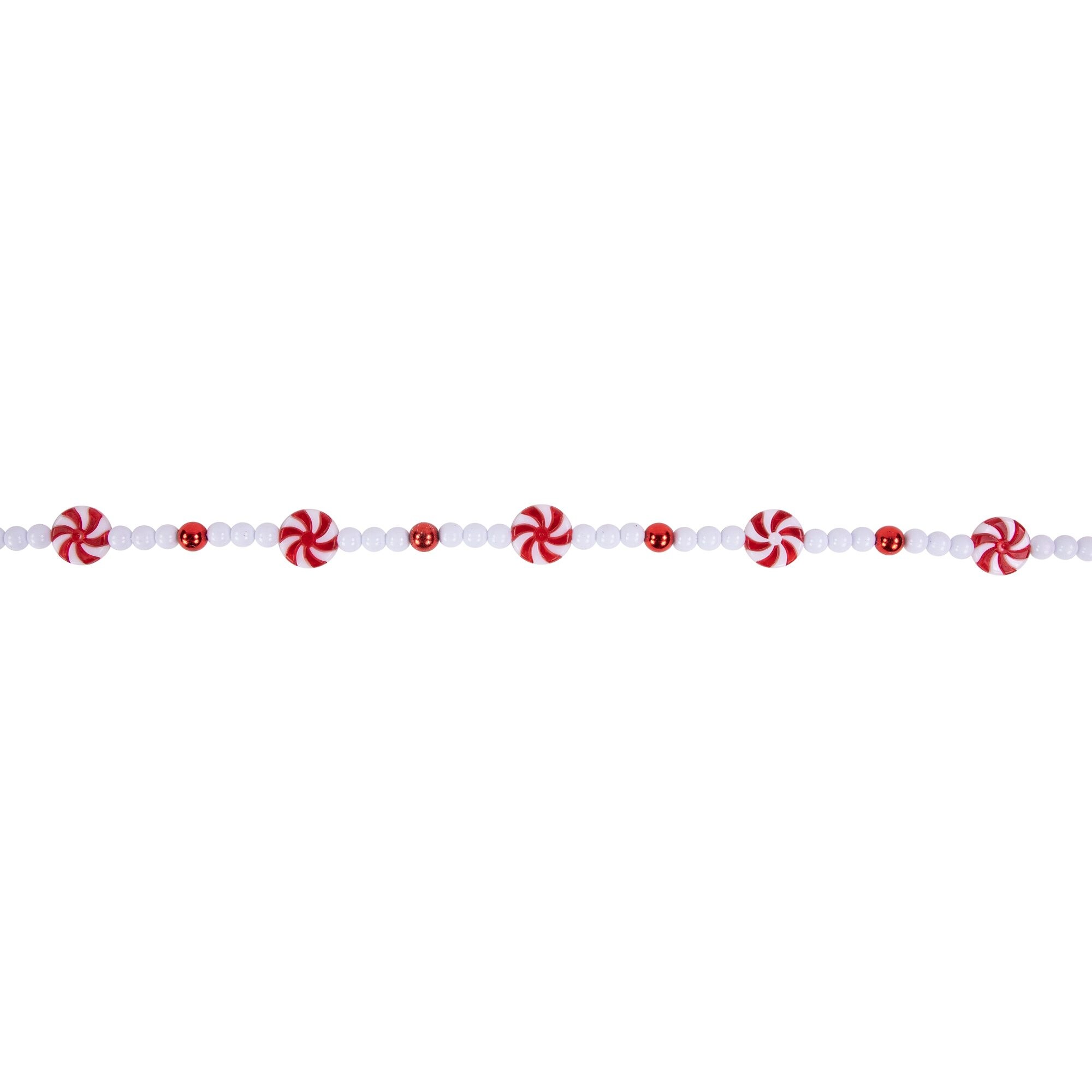 Northlight 9 feet Red and White Peppermint Candy Beaded Christmas ...