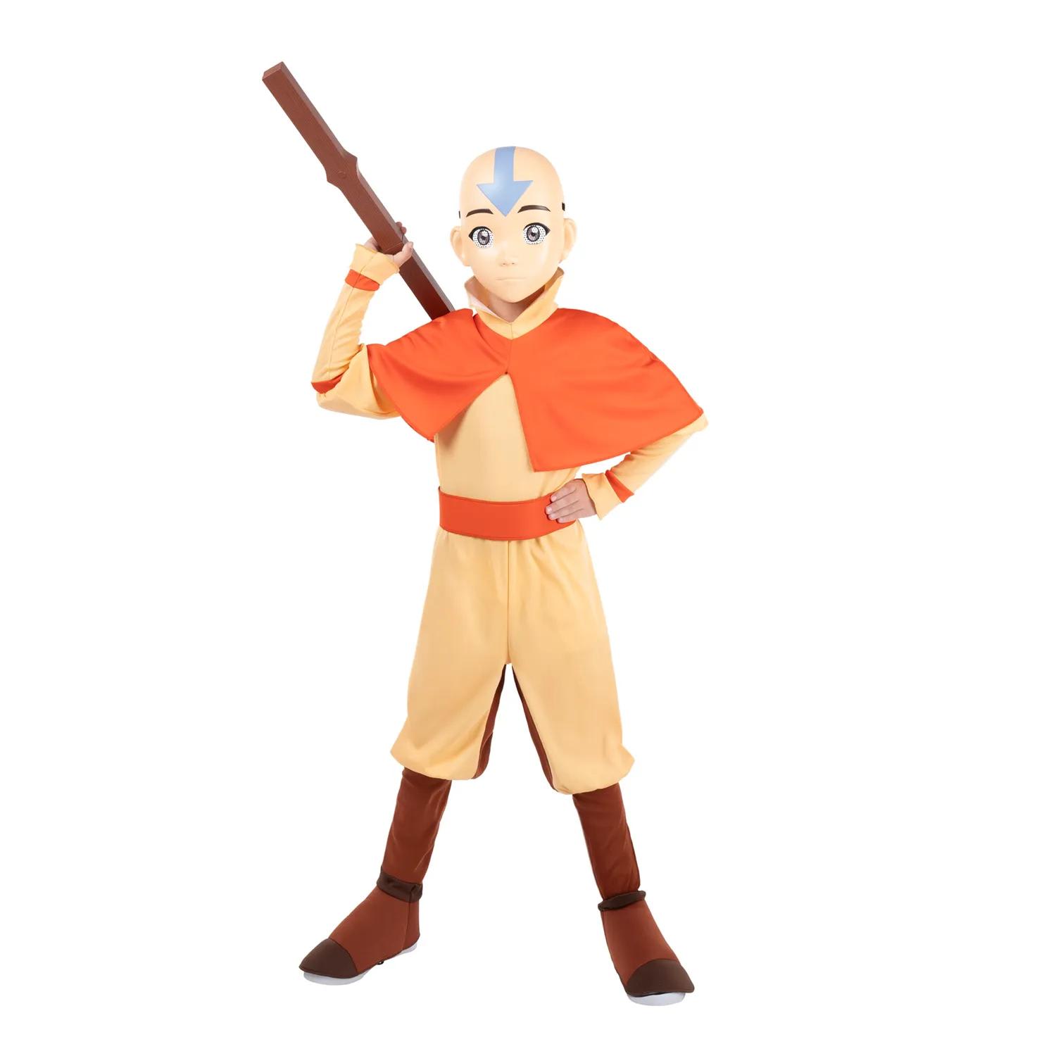 Jazwares Avatar Boys' Aang Halloween Deluxe Costume Jumpsuit - Orange ...