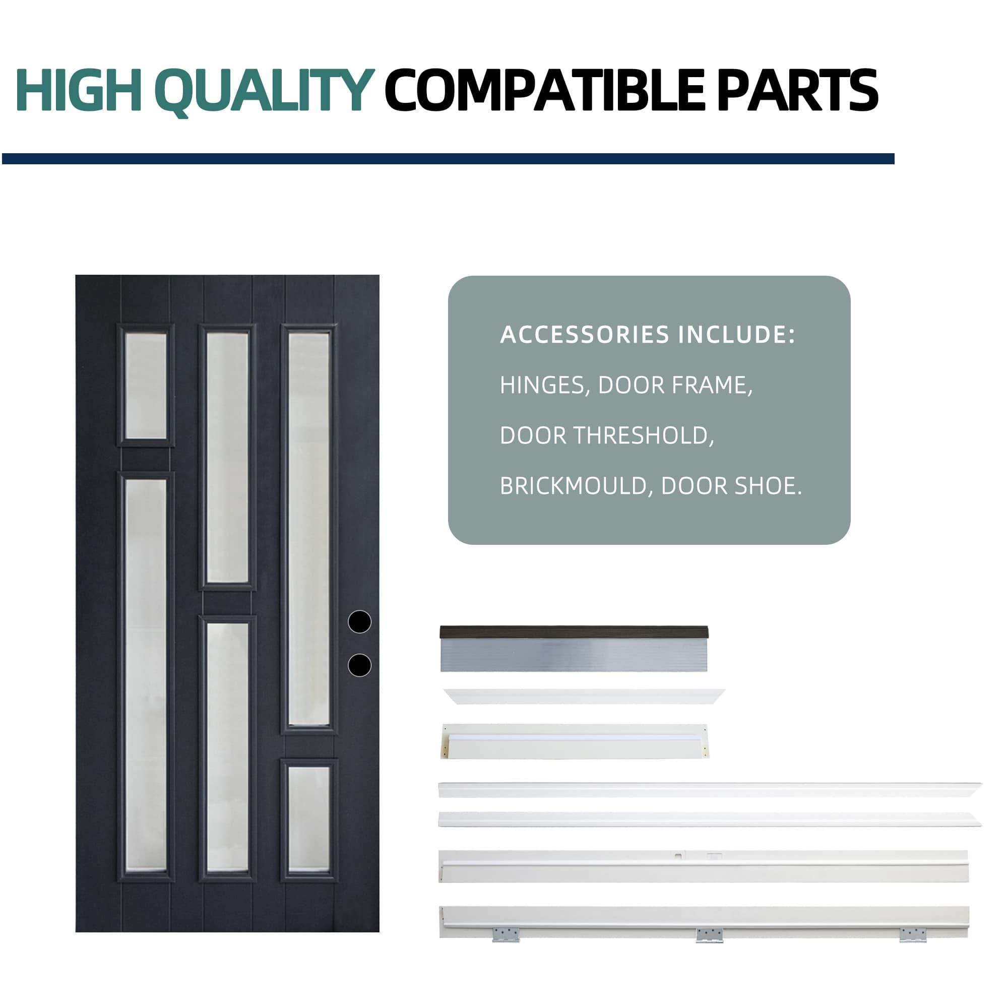 Misty Moon Contemporary 6-Lite Fiberglass Door 36-in x 80-in x 4-9/16 ...
