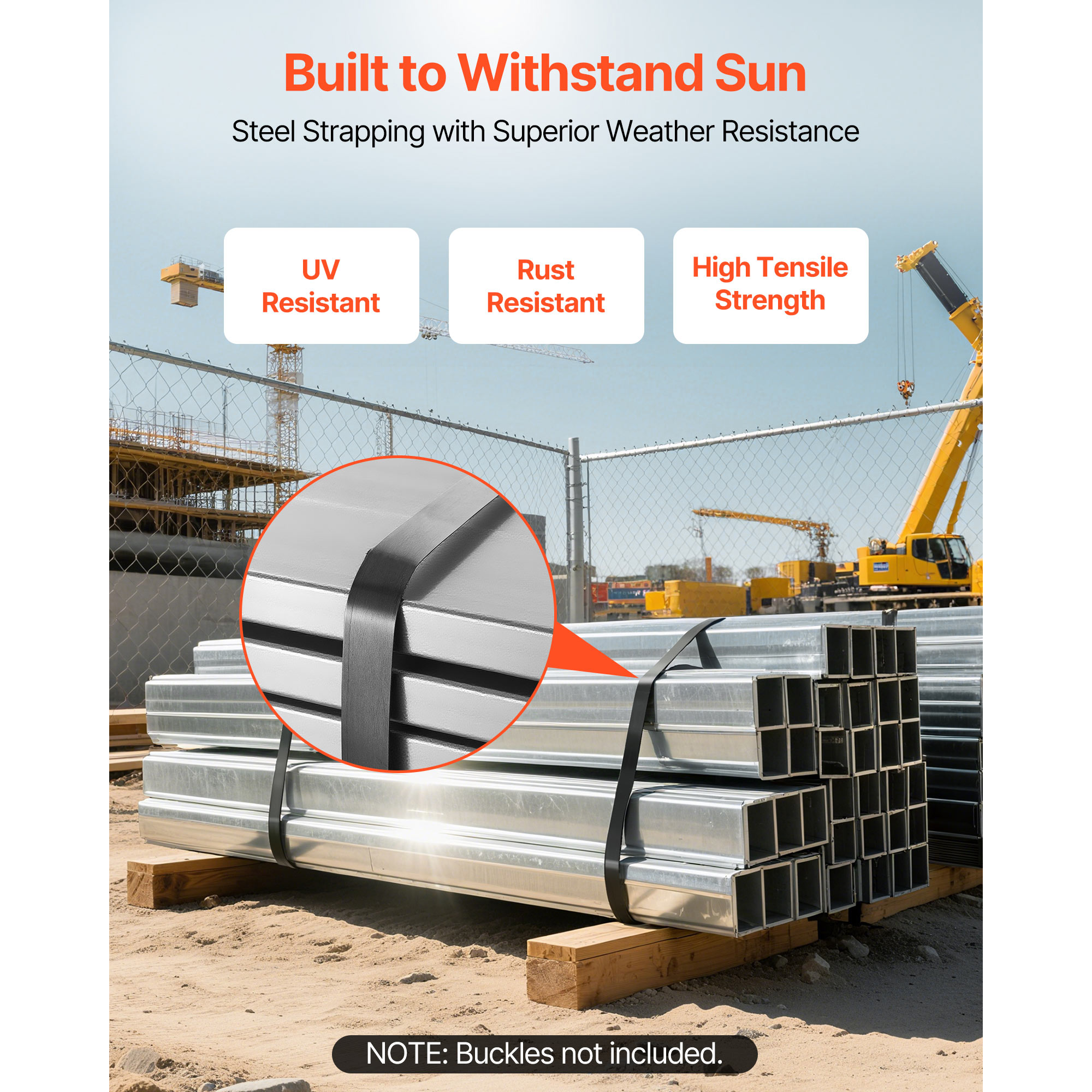 VEVOR Steel Strapping Coil 3/4 in x 0.02 in x 1640 ft Metal Strapping ...