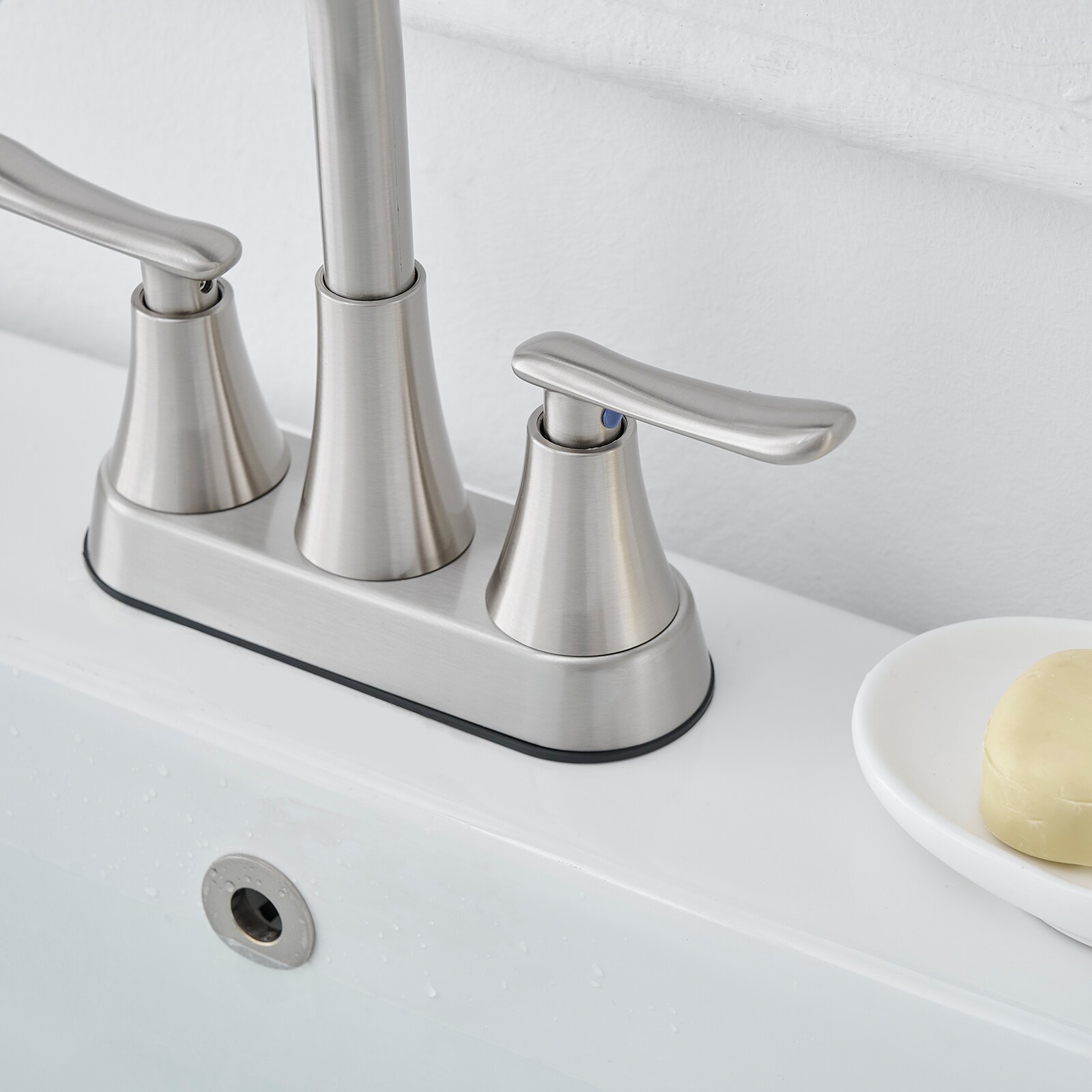 BWE Nickel Single Hole 1-Handle Bathroom Sink Faucet in the Bathroom ...