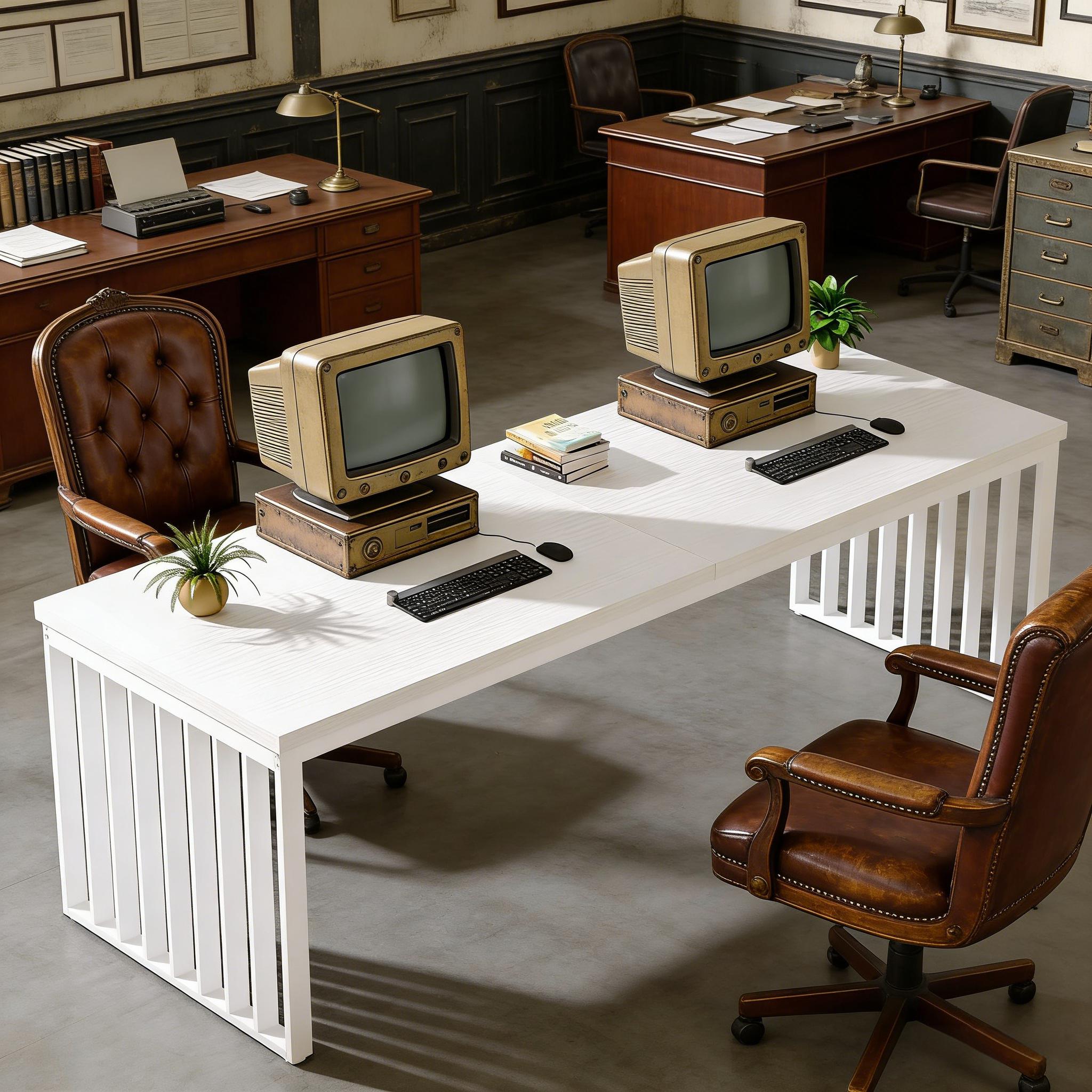 Blisstyle Long Office Desk Two Person Writing Desk Executive Desk ...