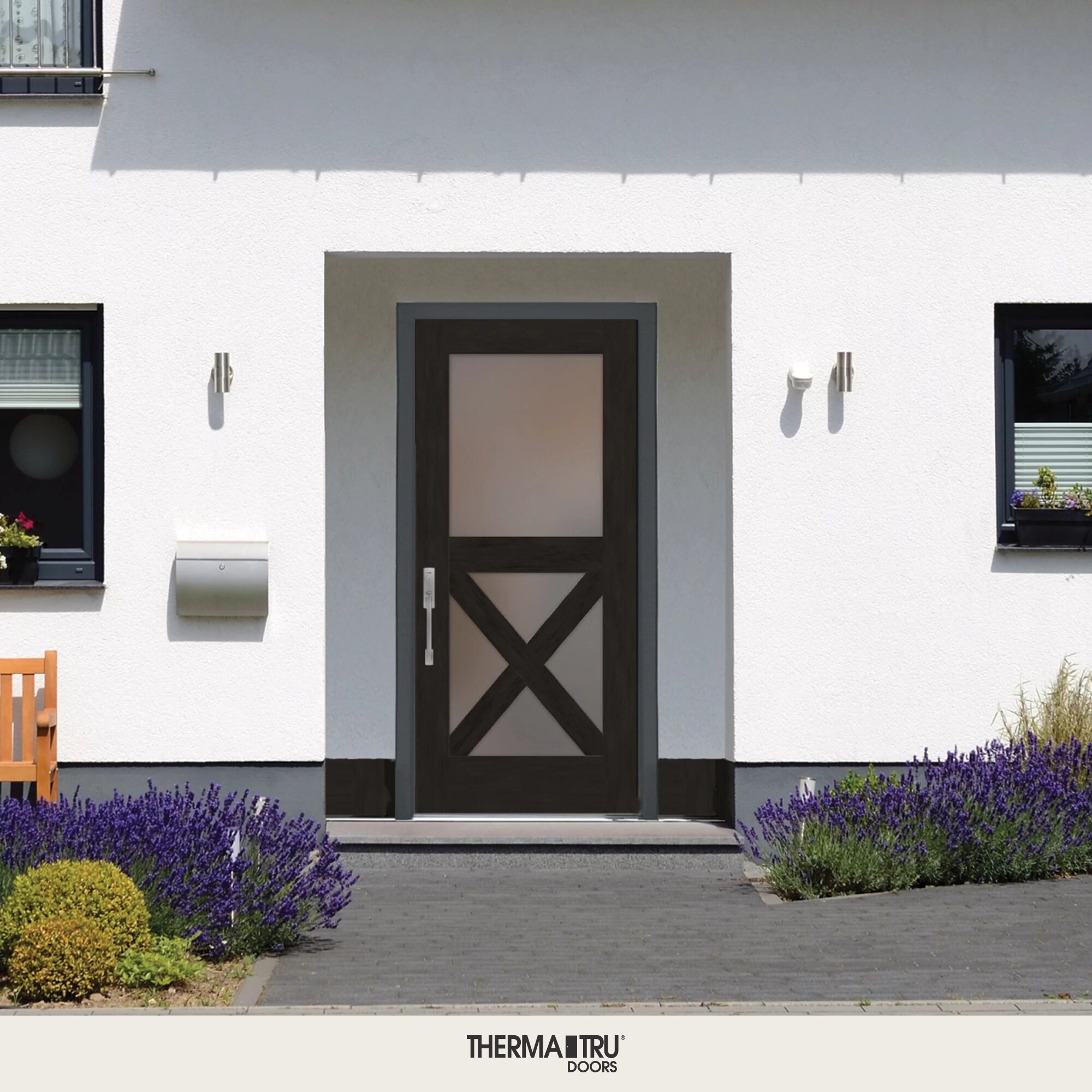 Therma-Tru 36-in x 80-in x 6-9/16-in Fiberglass Full lite Right-hand ...